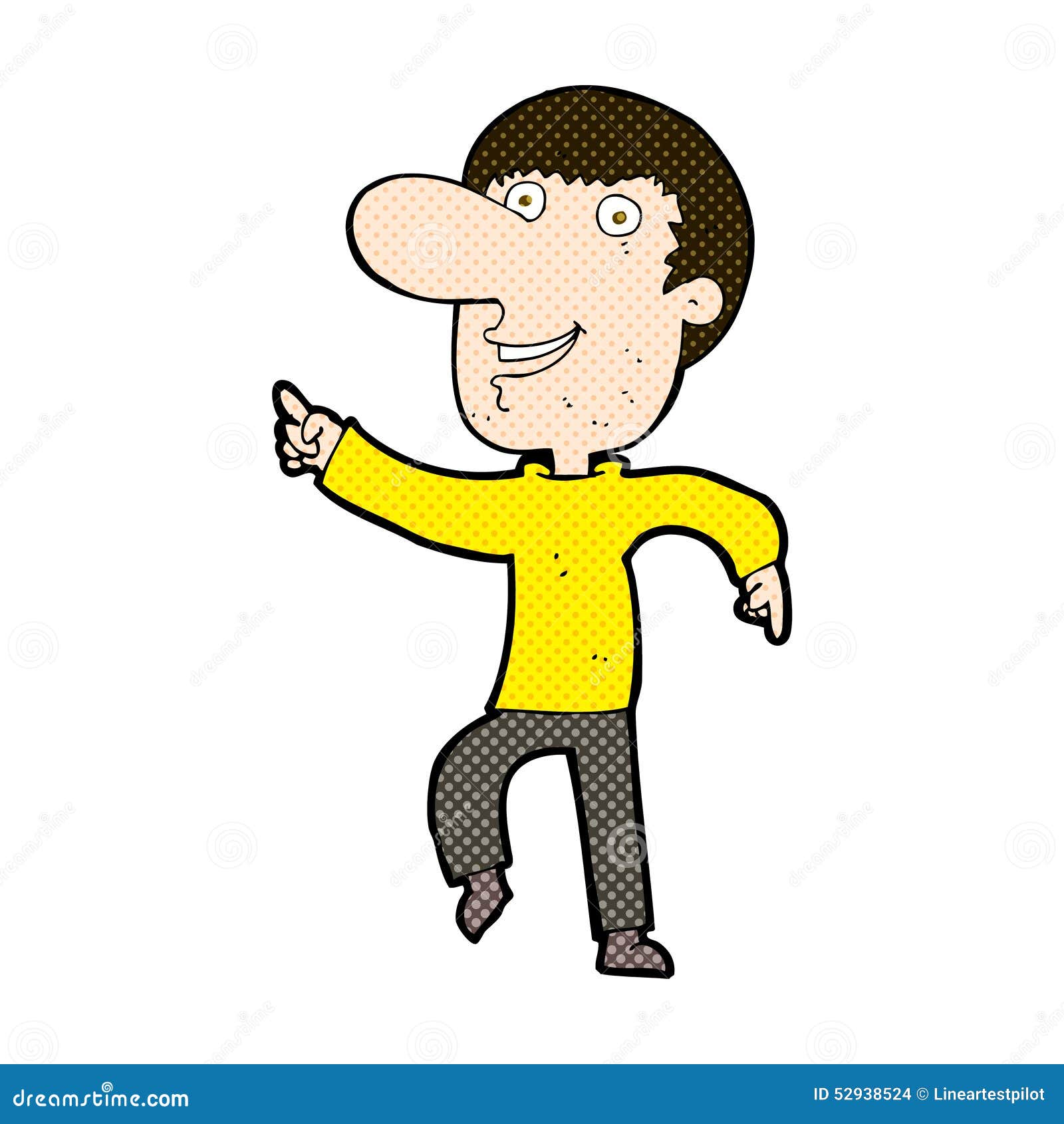 Comic Cartoon Happy Man Dancing Stock Illustration - Illustration of ...
