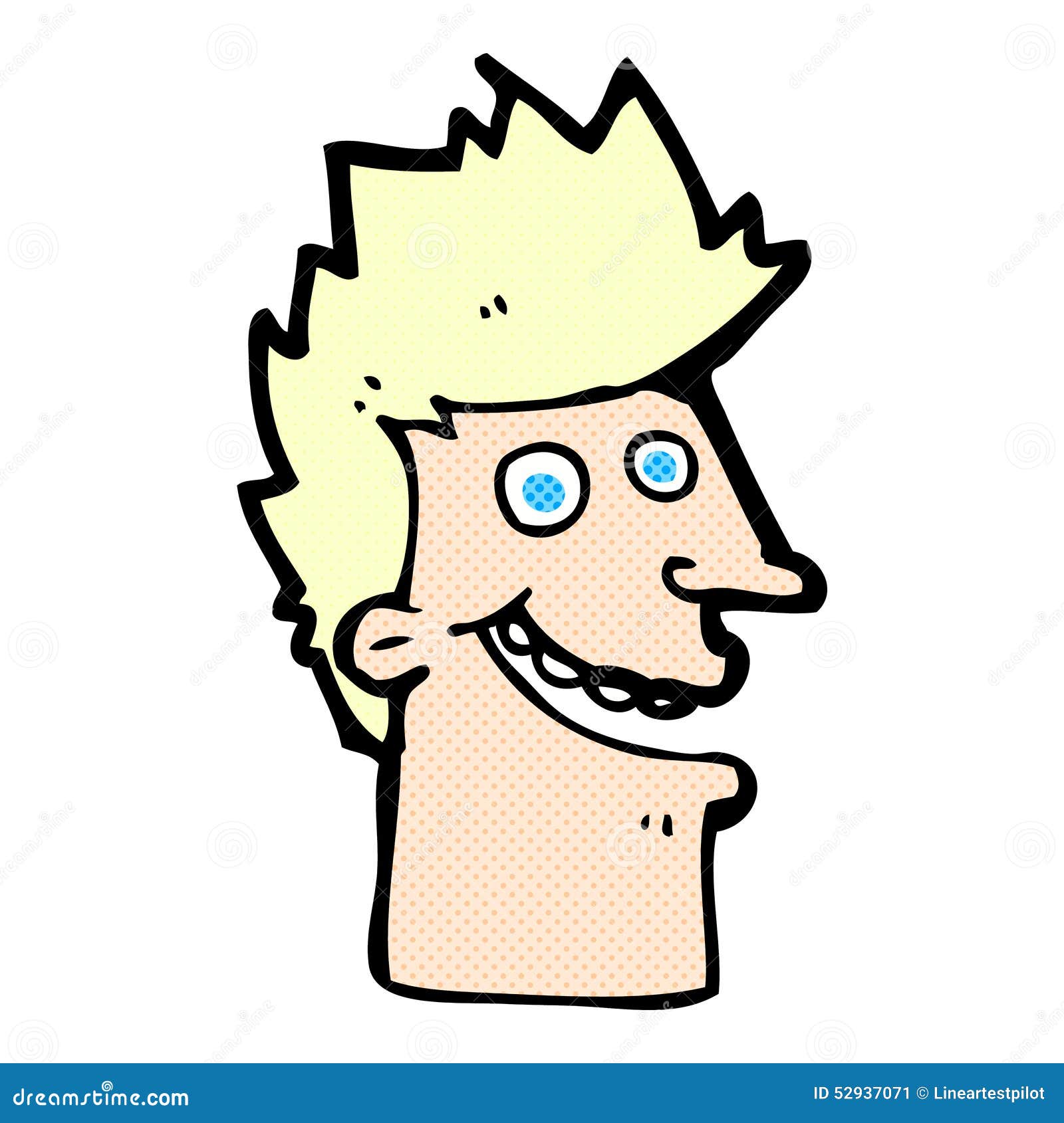 Comic Cartoon Happy Man Face Stock Illustration - Illustration of comic ...