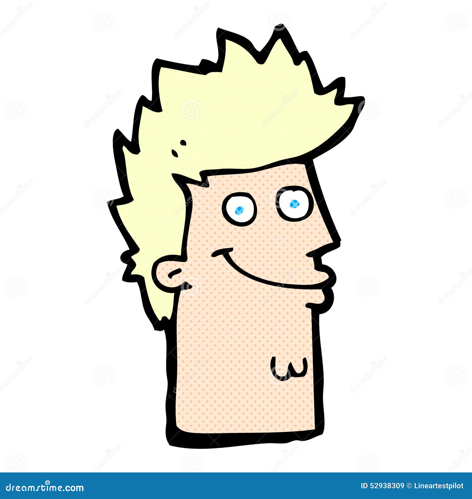 Comic Cartoon Happy Man Face Stock Illustration - Illustration of book ...