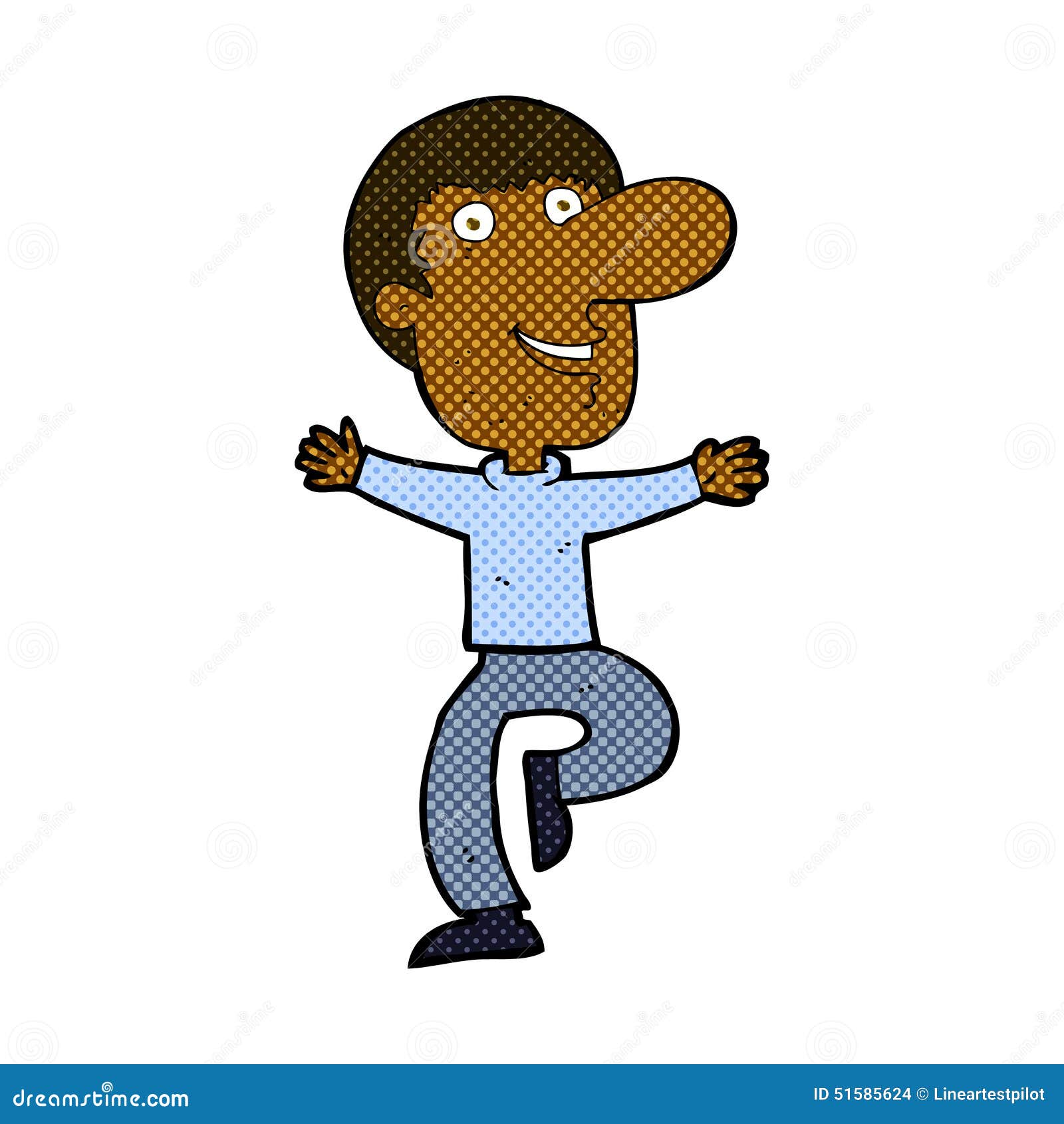 Comic cartoon happy man stock illustration. Illustration of doodle ...