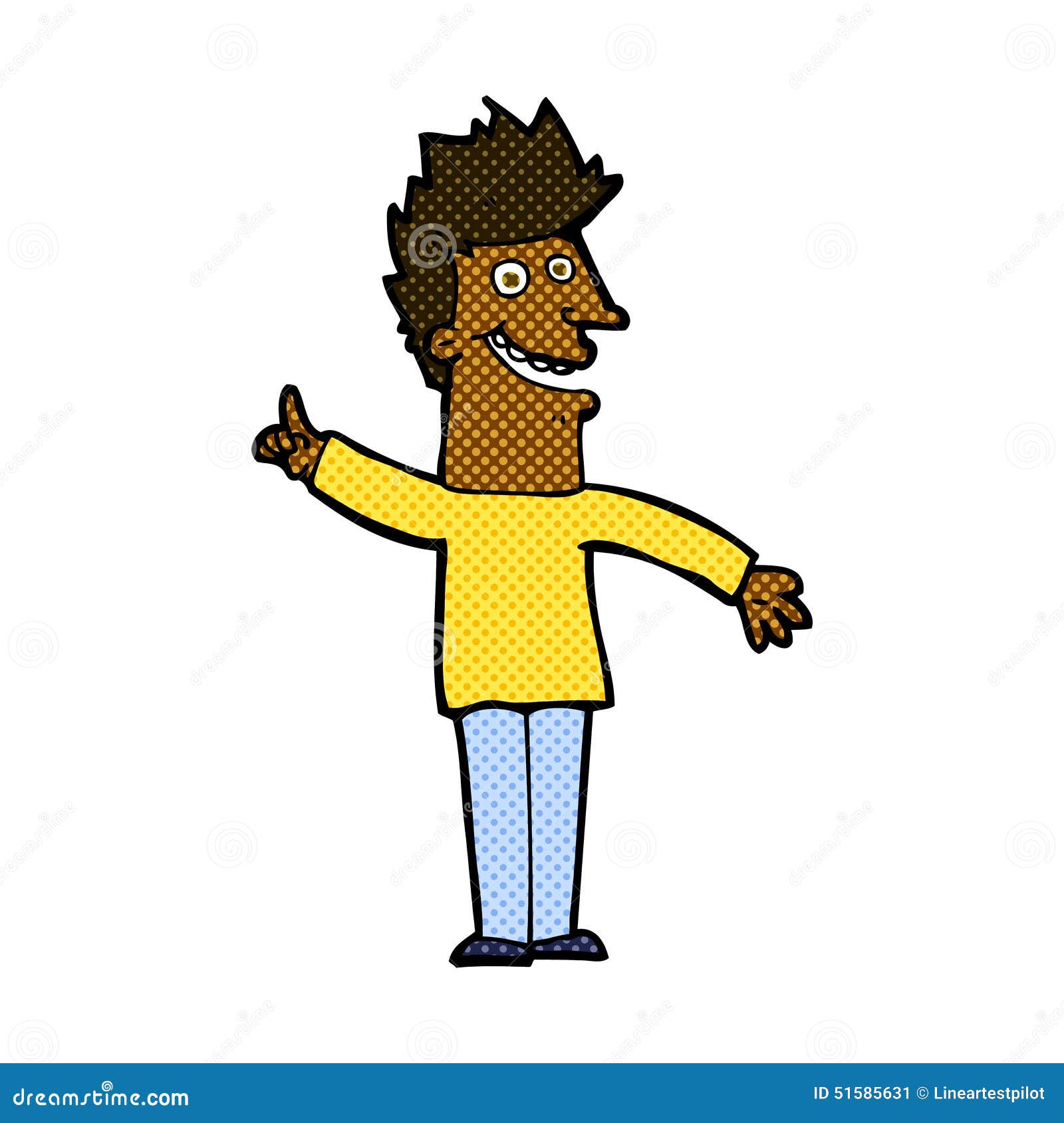 Comic cartoon happy man stock illustration. Illustration of drawing ...