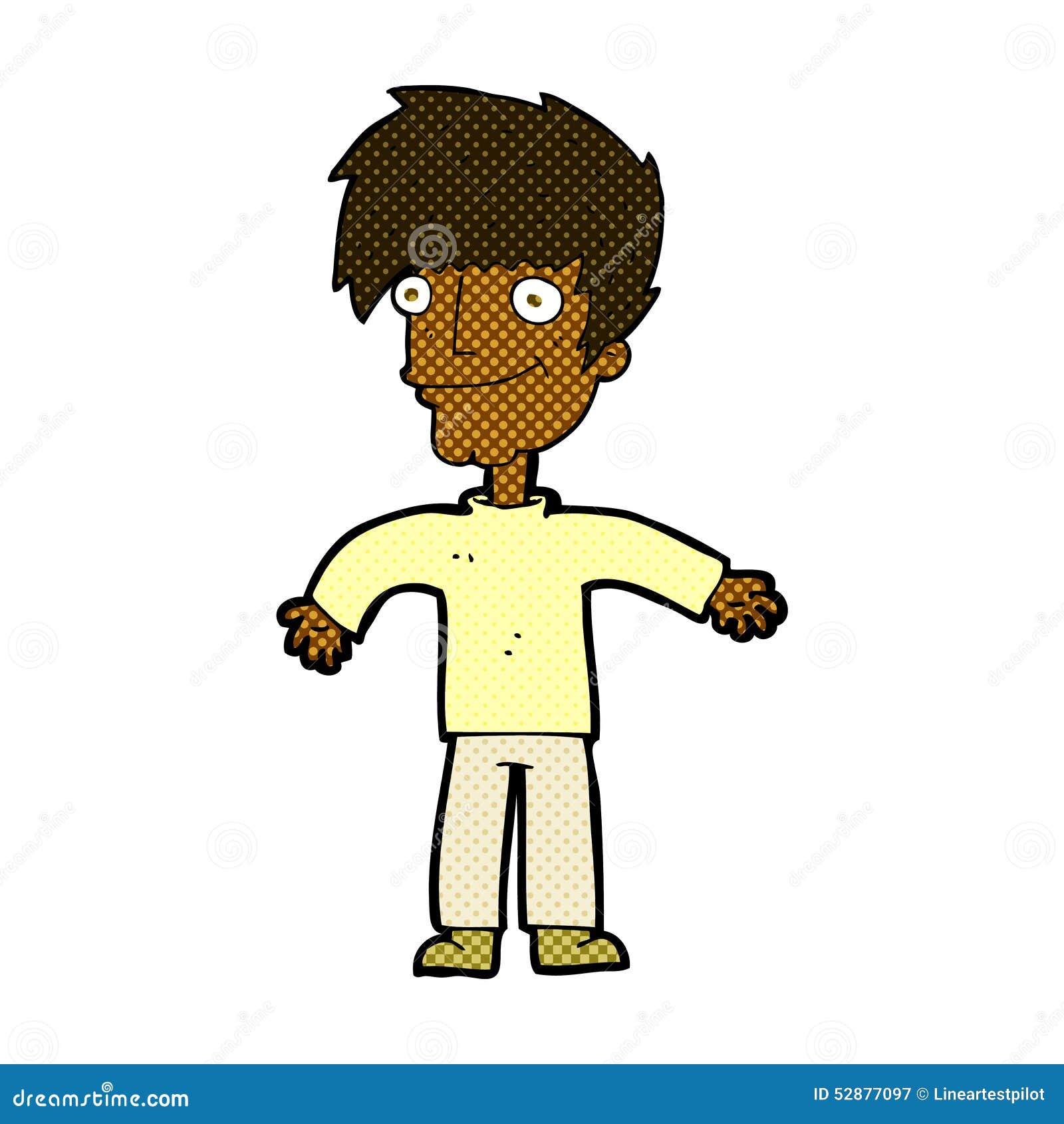 Comic cartoon happy man stock illustration. Illustration of male - 52877097