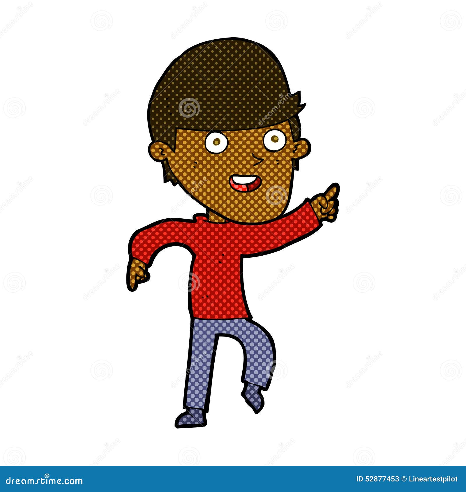 Comic cartoon happy man stock illustration. Illustration of person ...