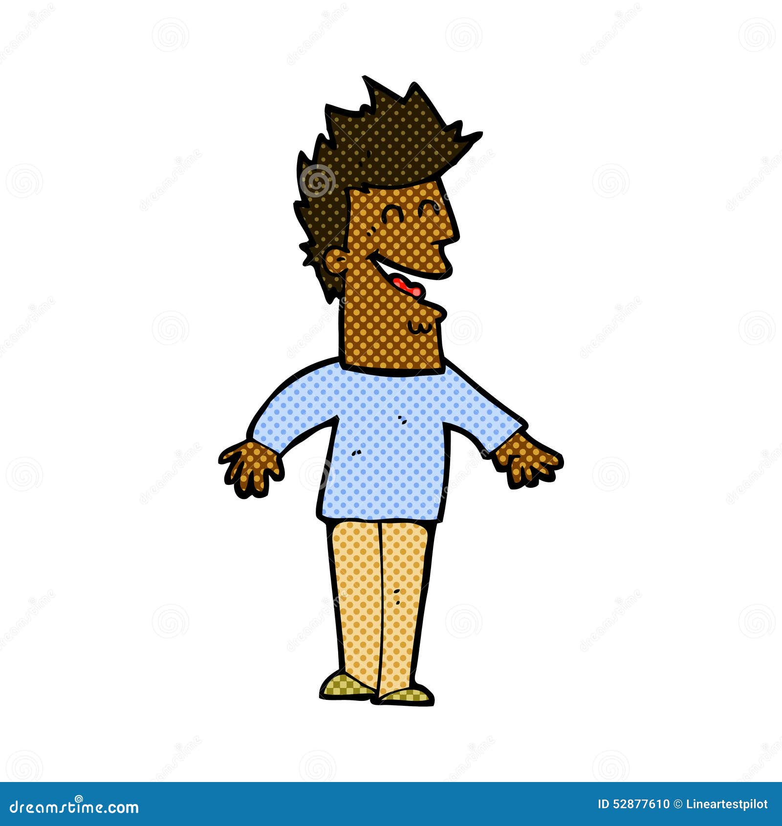 Comic cartoon happy man stock illustration. Illustration of retro ...