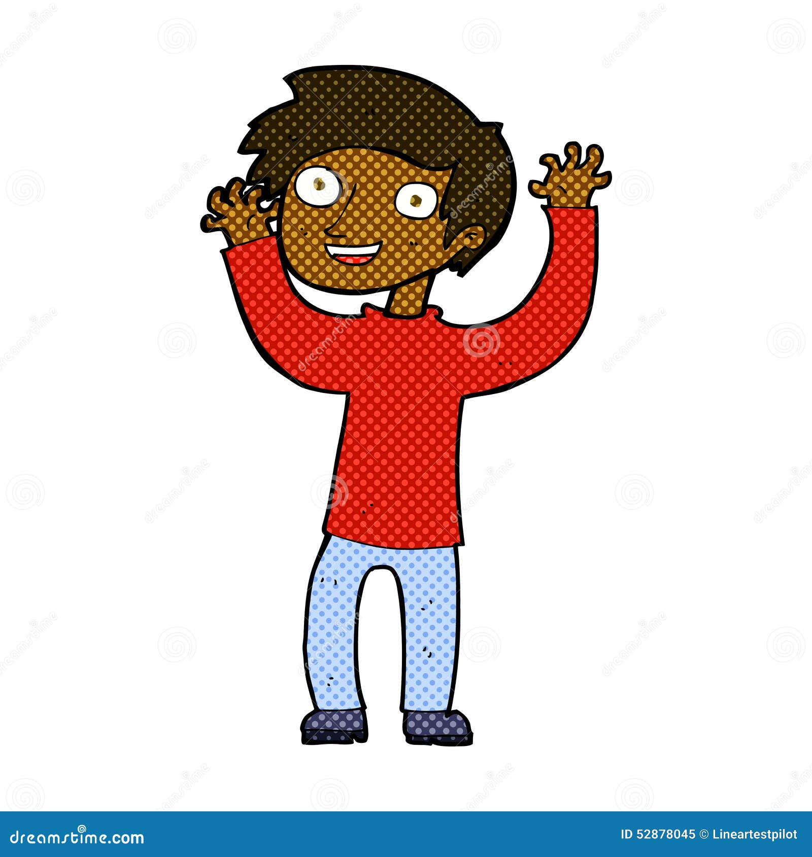 Comic cartoon happy man stock illustration. Illustration of funny ...