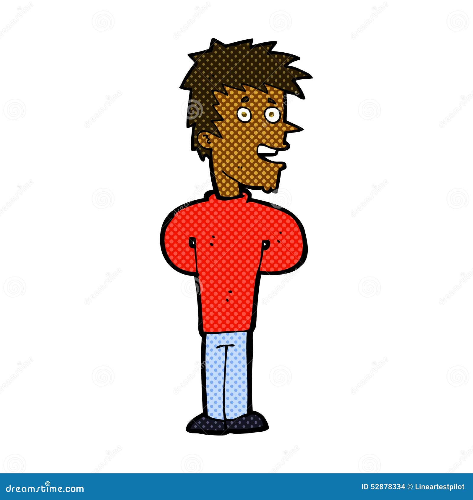 Comic cartoon happy man stock illustration. Illustration of book - 52878334