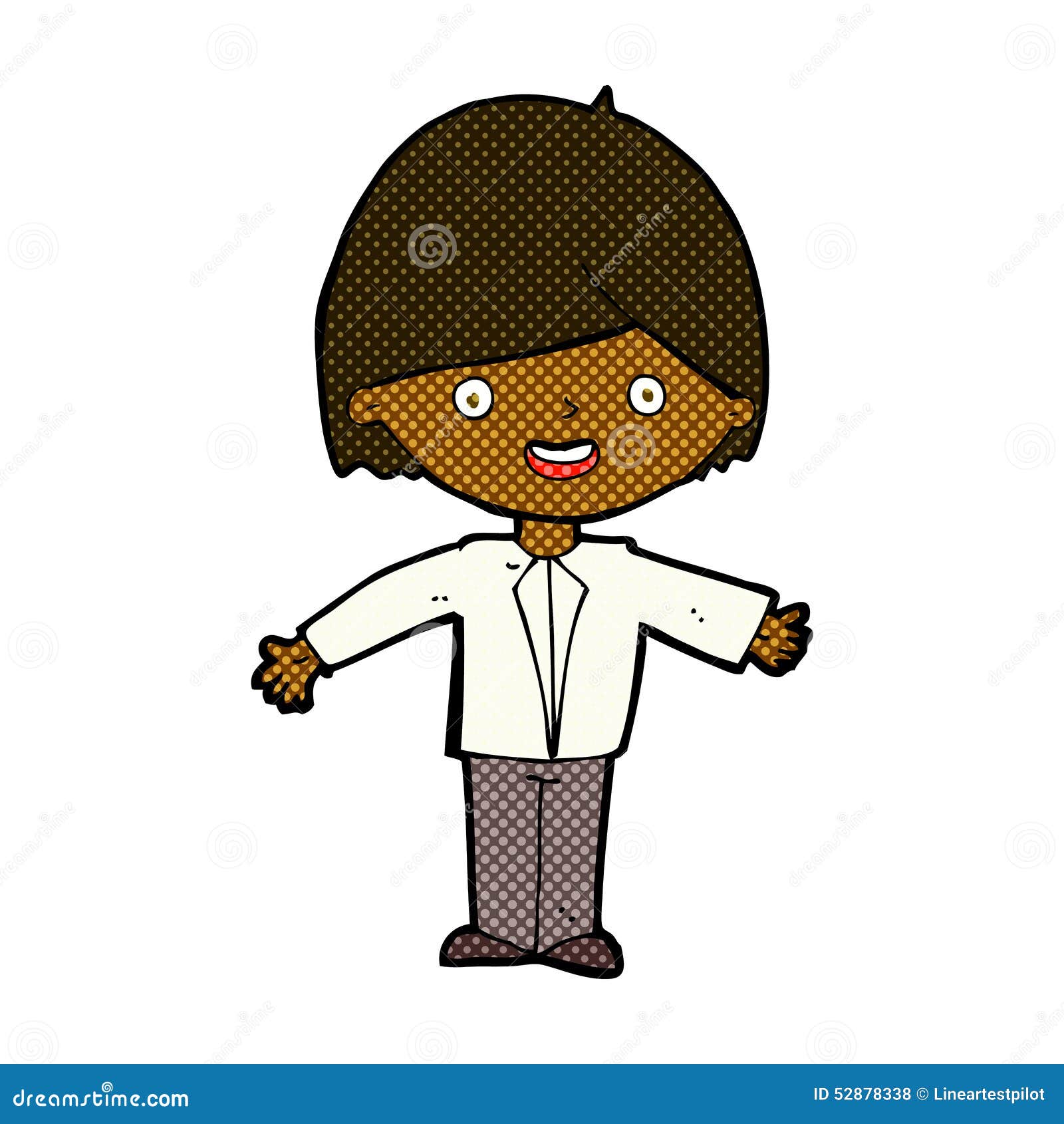 Comic cartoon happy man stock illustration. Illustration of doodle ...