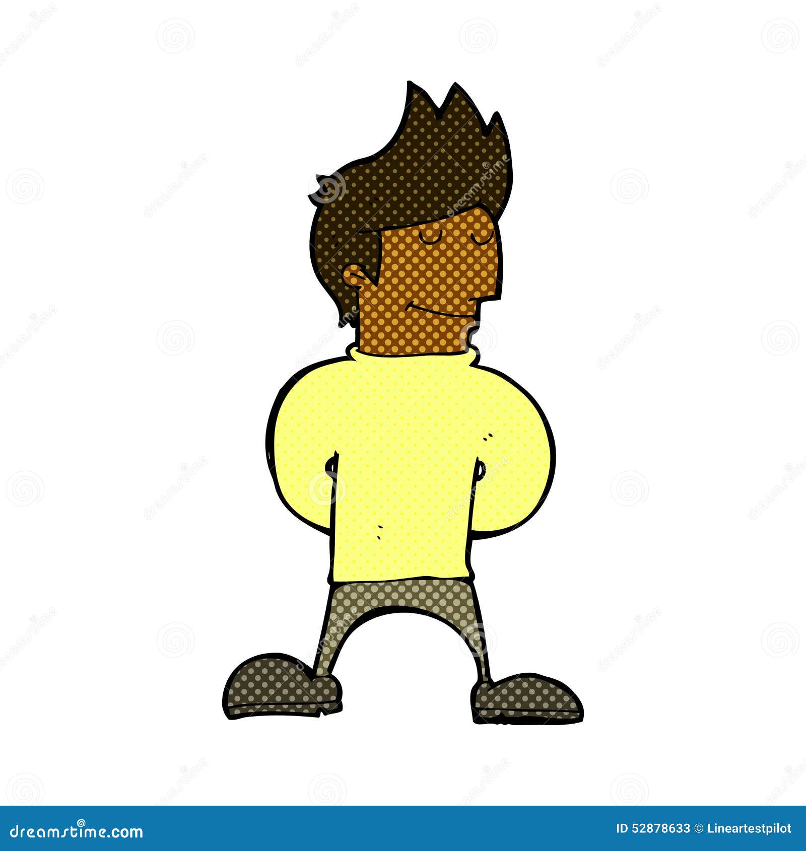 Comic cartoon happy man stock illustration. Illustration of clip - 52878633