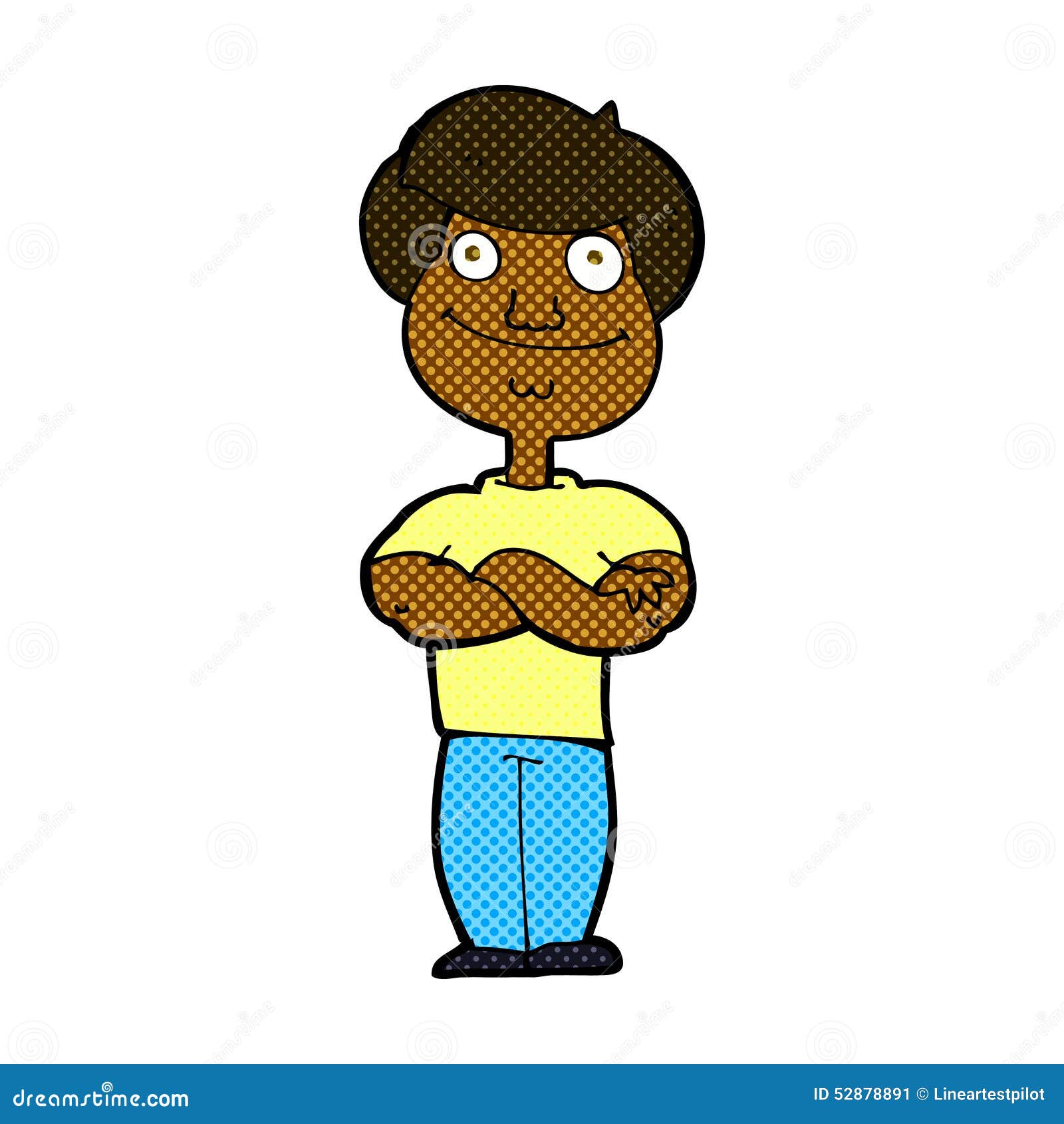 Comic cartoon happy man stock illustration. Illustration of print ...