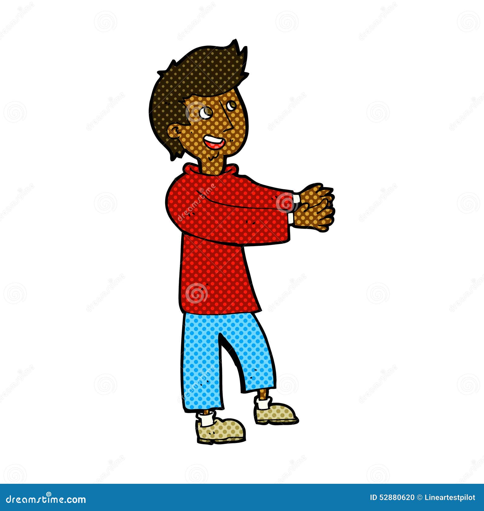 Comic cartoon happy man stock illustration. Illustration of character ...