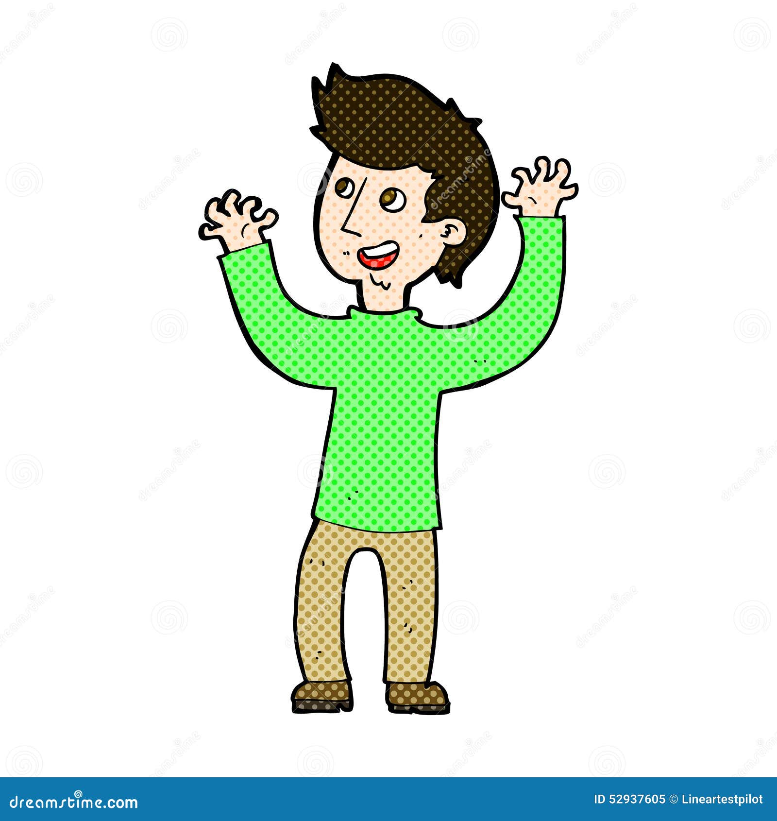 Comic cartoon happy man stock illustration. Illustration of doodle ...