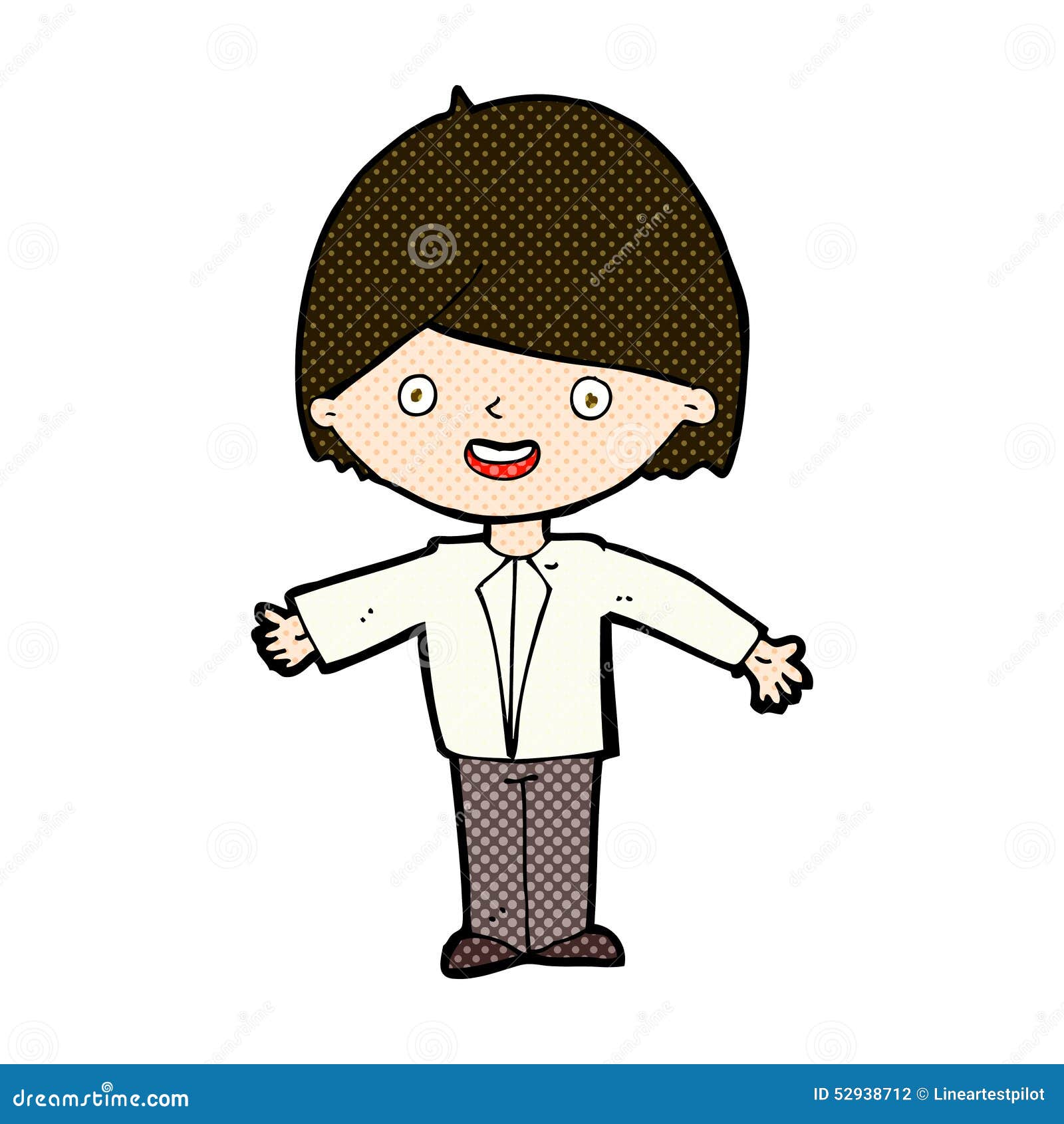 Comic cartoon happy man stock illustration. Illustration of character ...