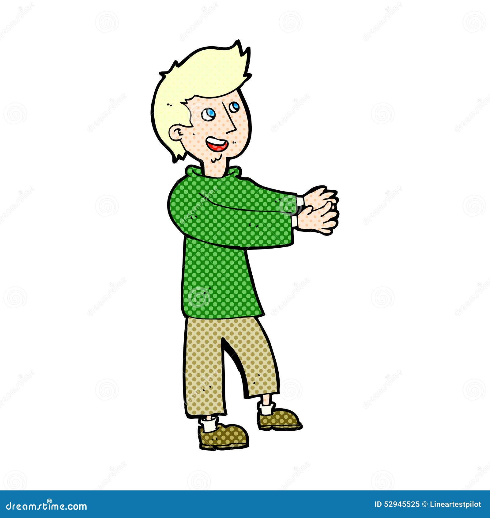 Comic cartoon happy man stock illustration. Illustration of drawn ...