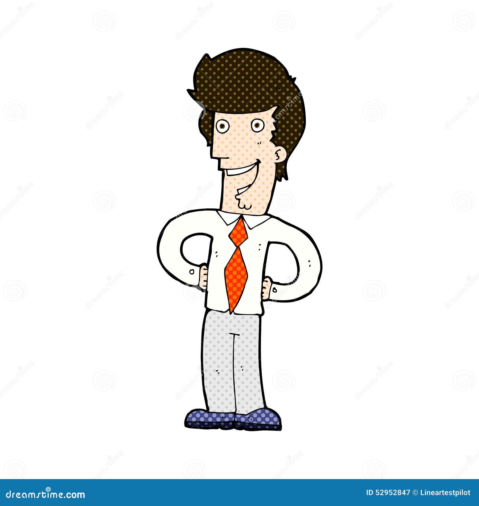 Comic cartoon happy man stock illustration. Illustration of comic ...