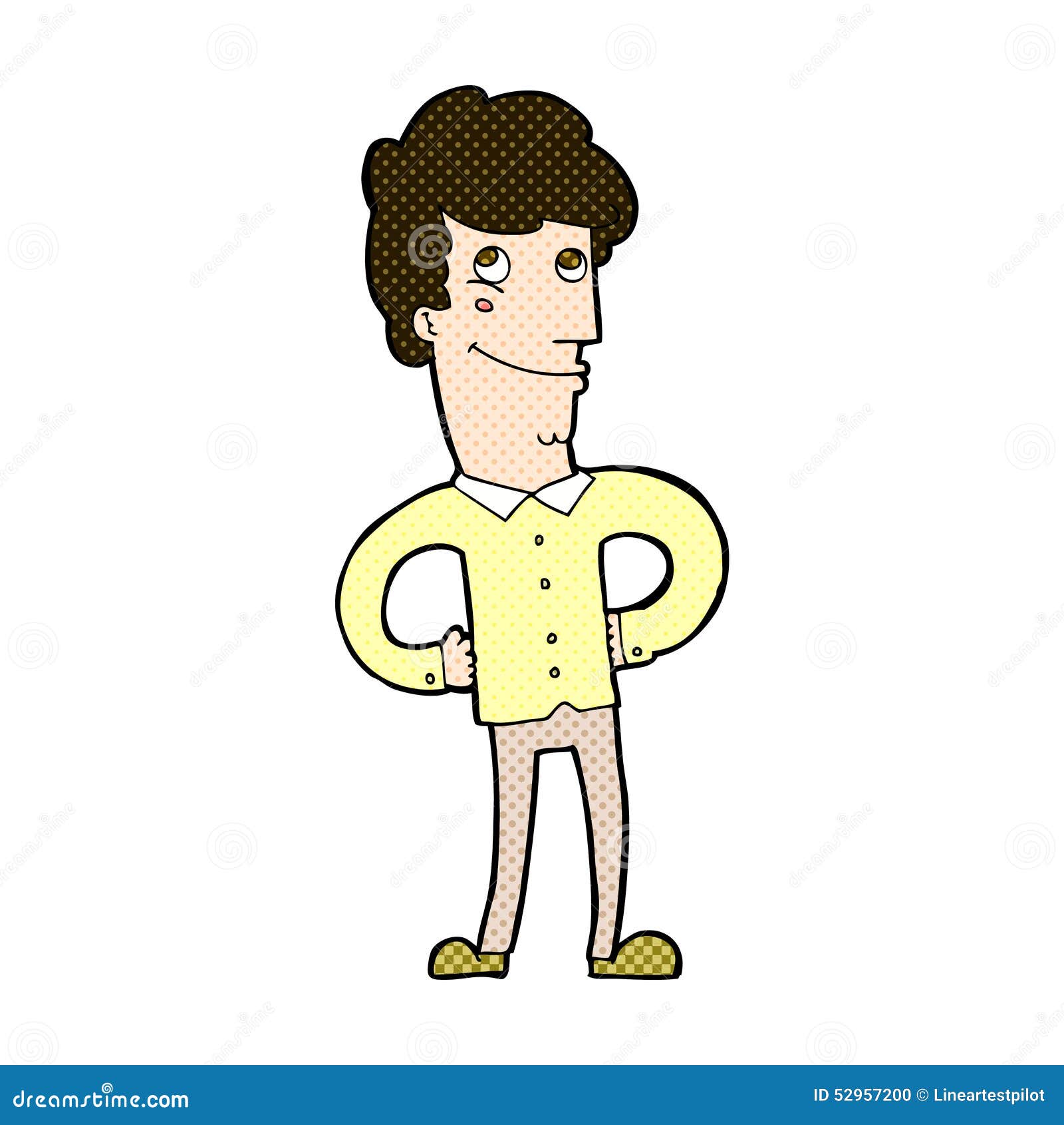 Comic cartoon happy man stock illustration. Illustration of comic ...
