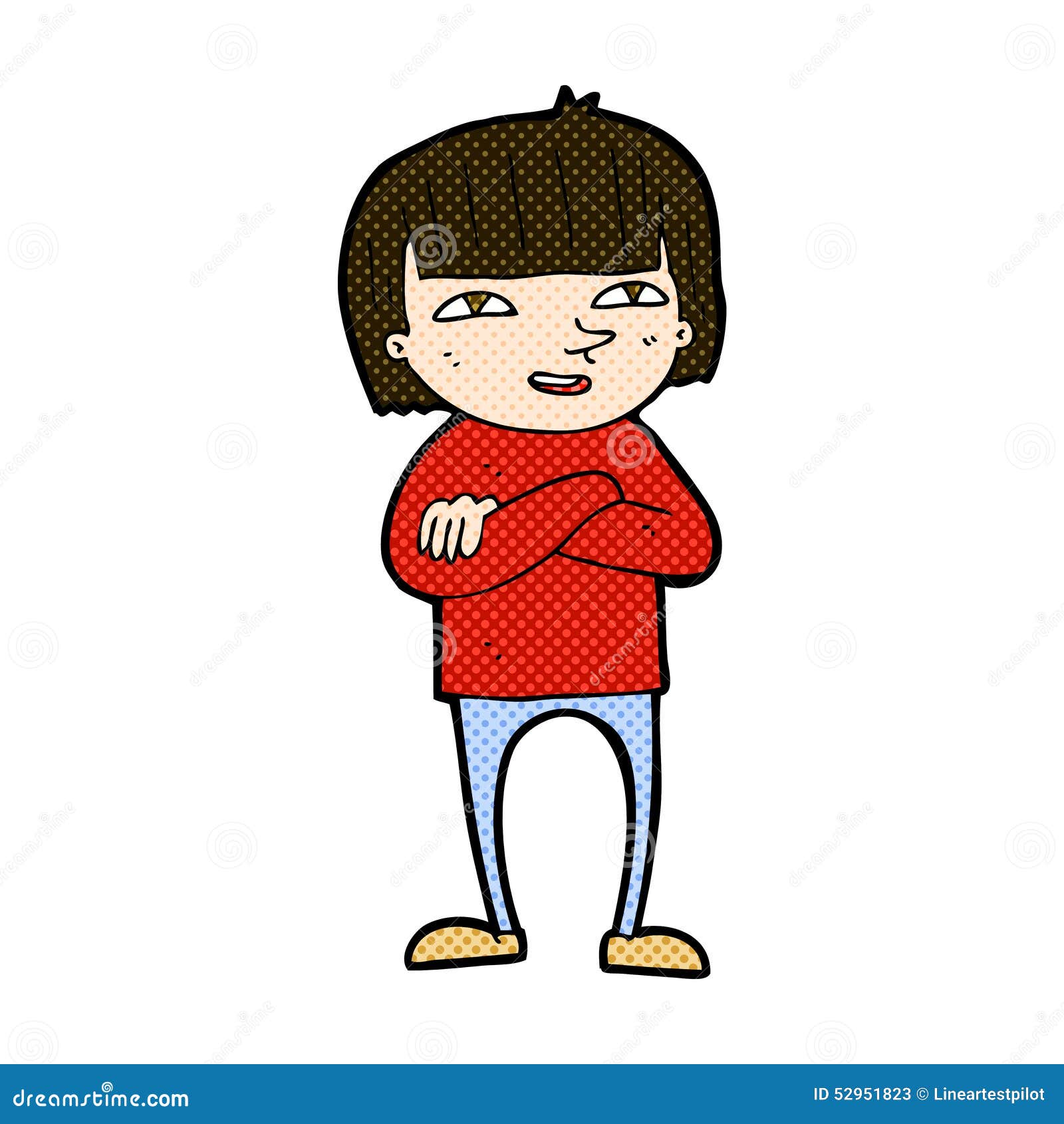 Comic cartoon happy person stock illustration. Illustration of style ...