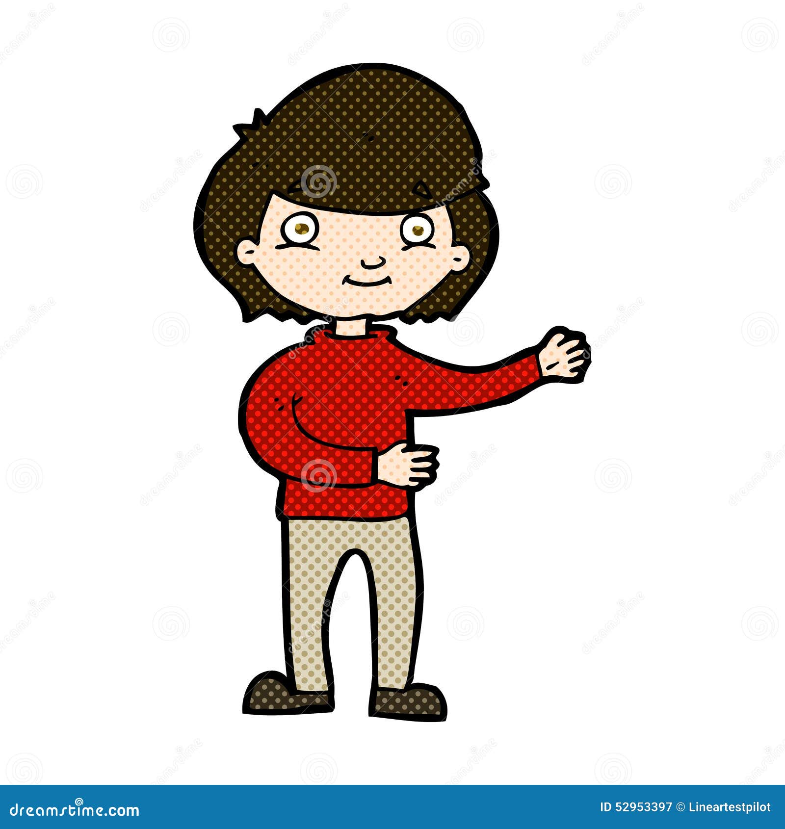 Comic cartoon happy person stock illustration. Illustration of style ...
