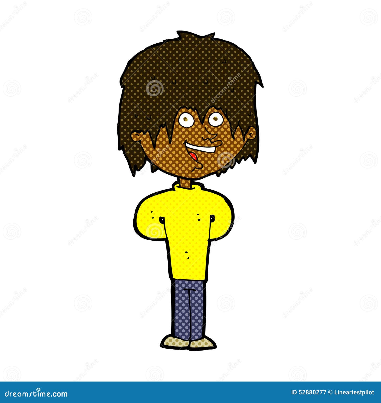 Comic Cartoon Happy Scruffy Boy Stock Illustration - Illustration of ...