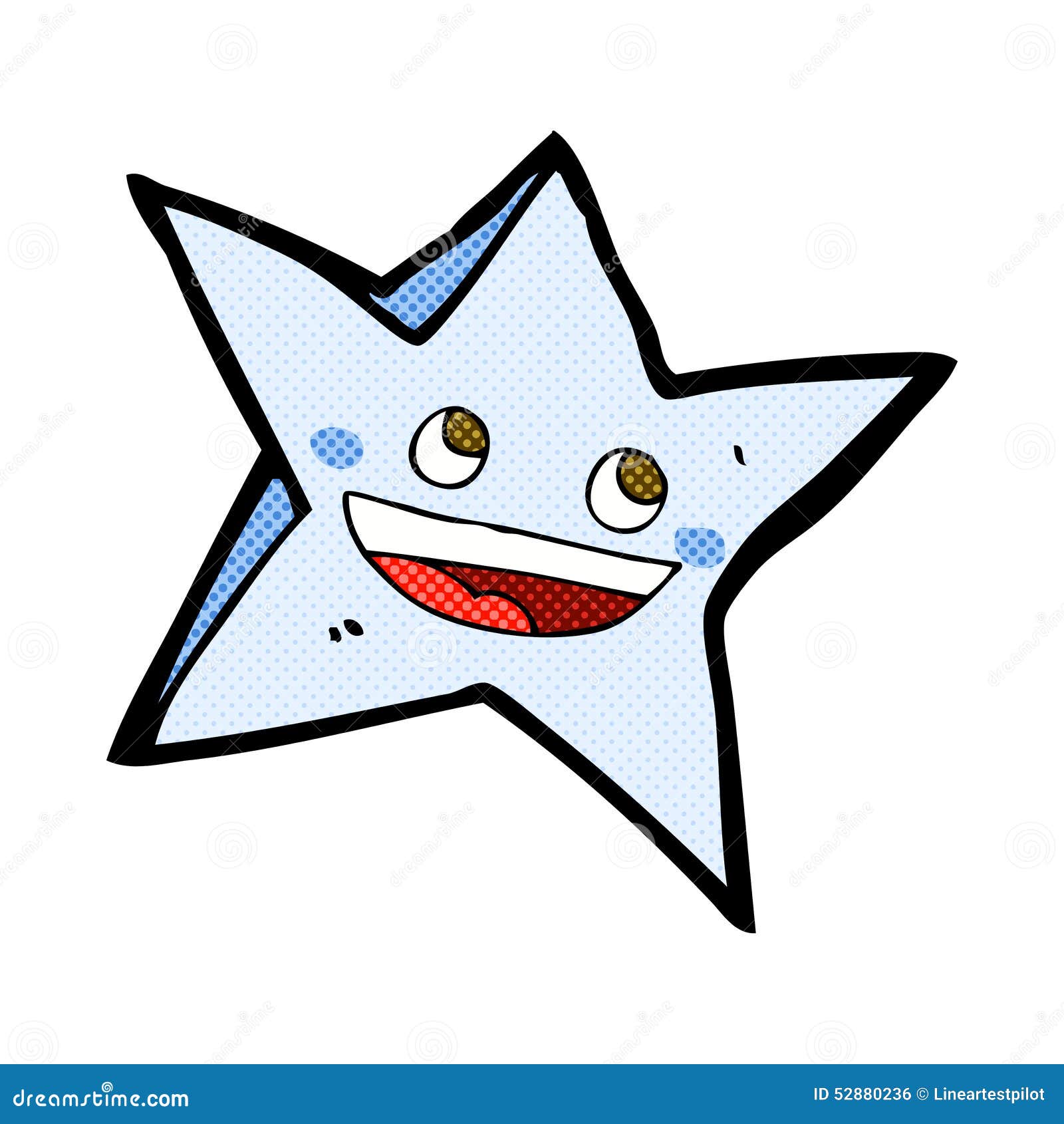 Comic Cartoon Happy Star Character Stock Illustration - Illustration of ...