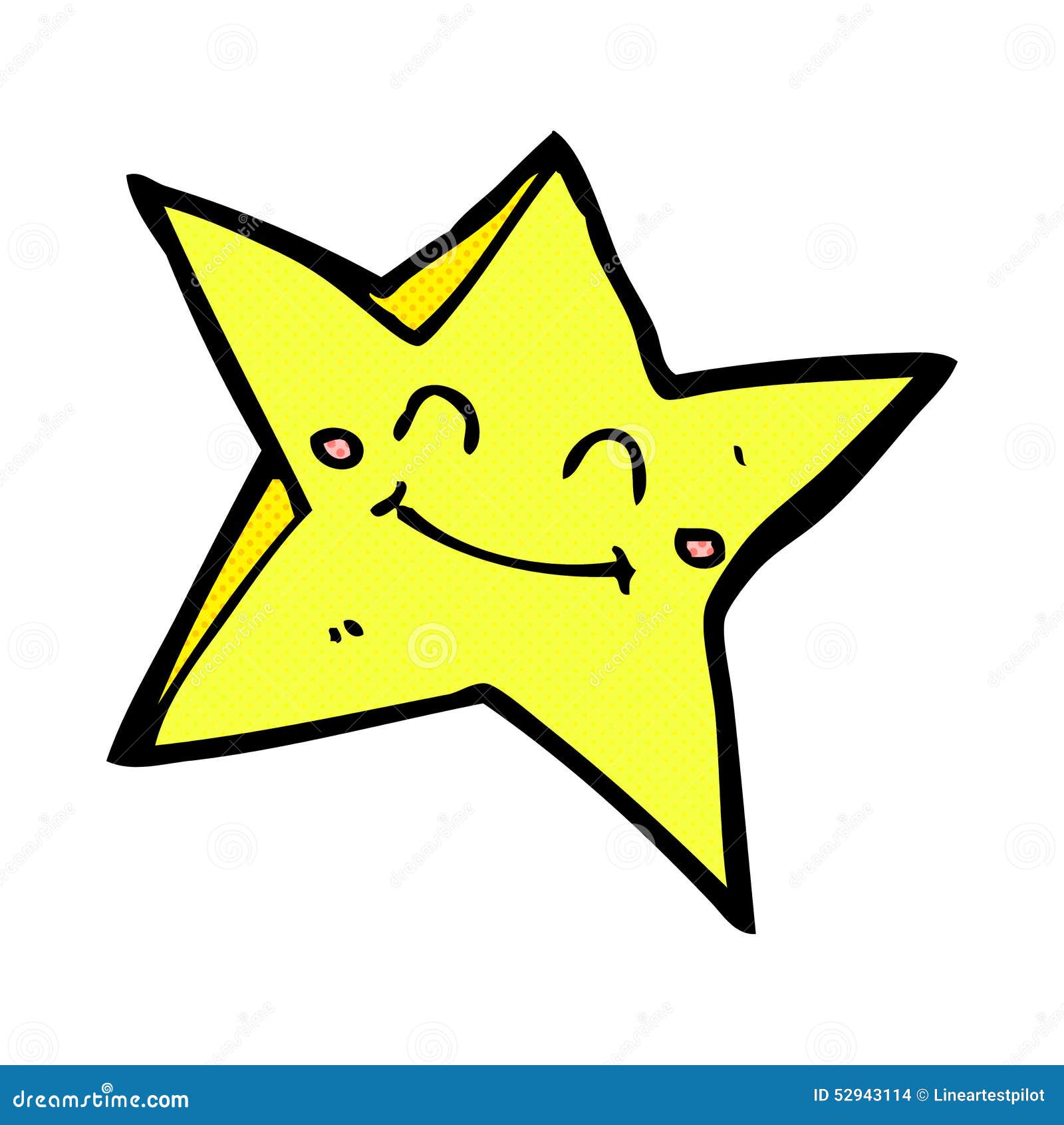 Comic Cartoon Happy Star Character Stock Illustration - Illustration of ...