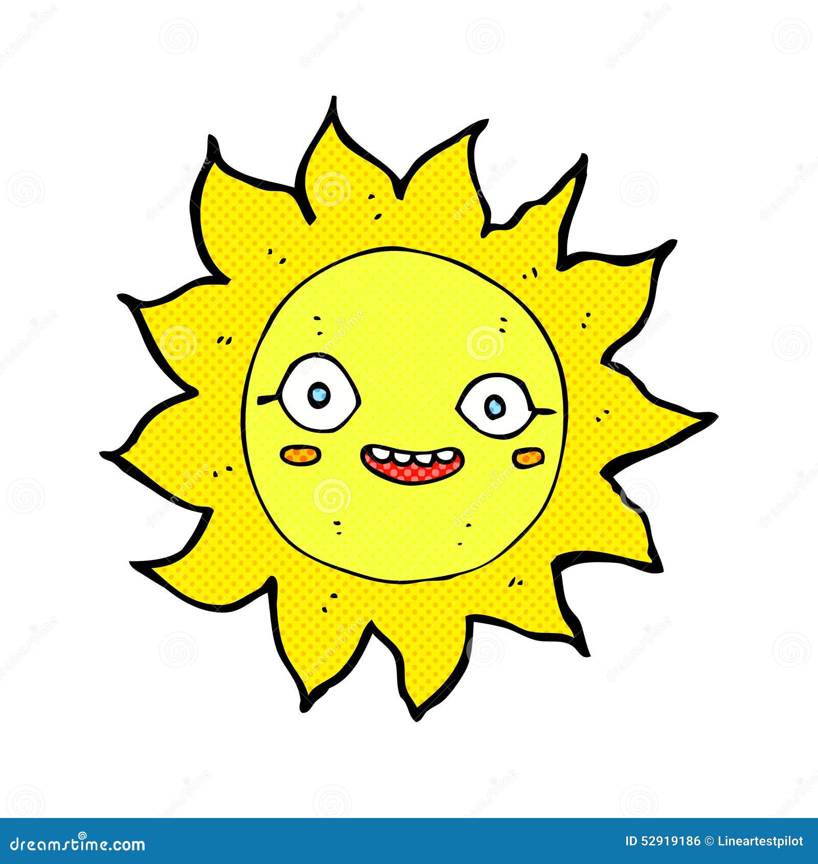 Comic cartoon happy sun stock illustration. Illustration of cartoon ...