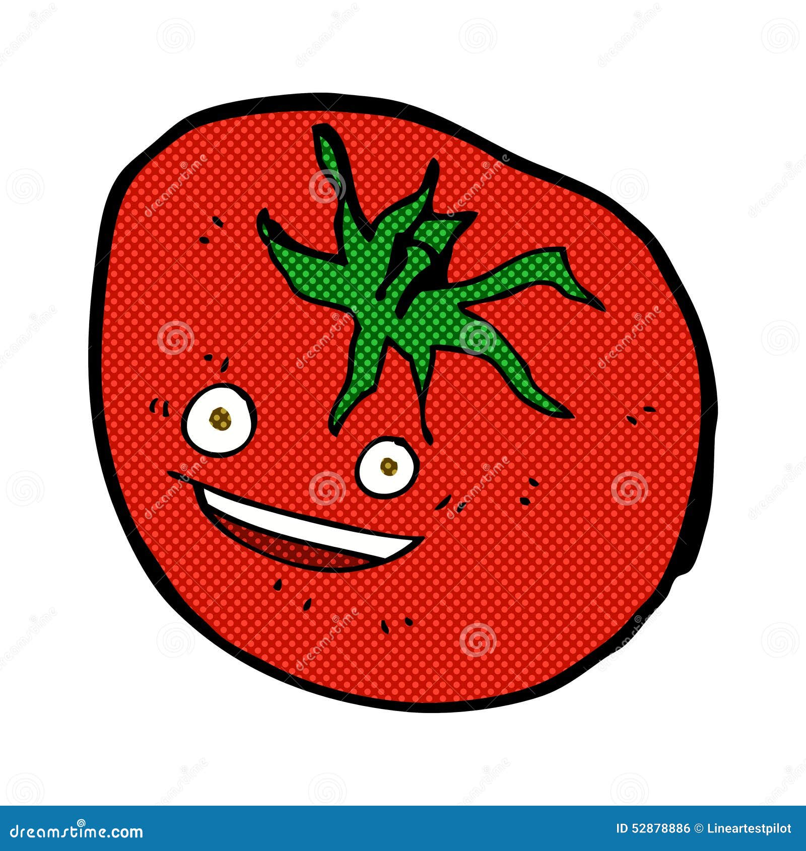 Comic cartoon happy tomato stock illustration. Illustration of style ...