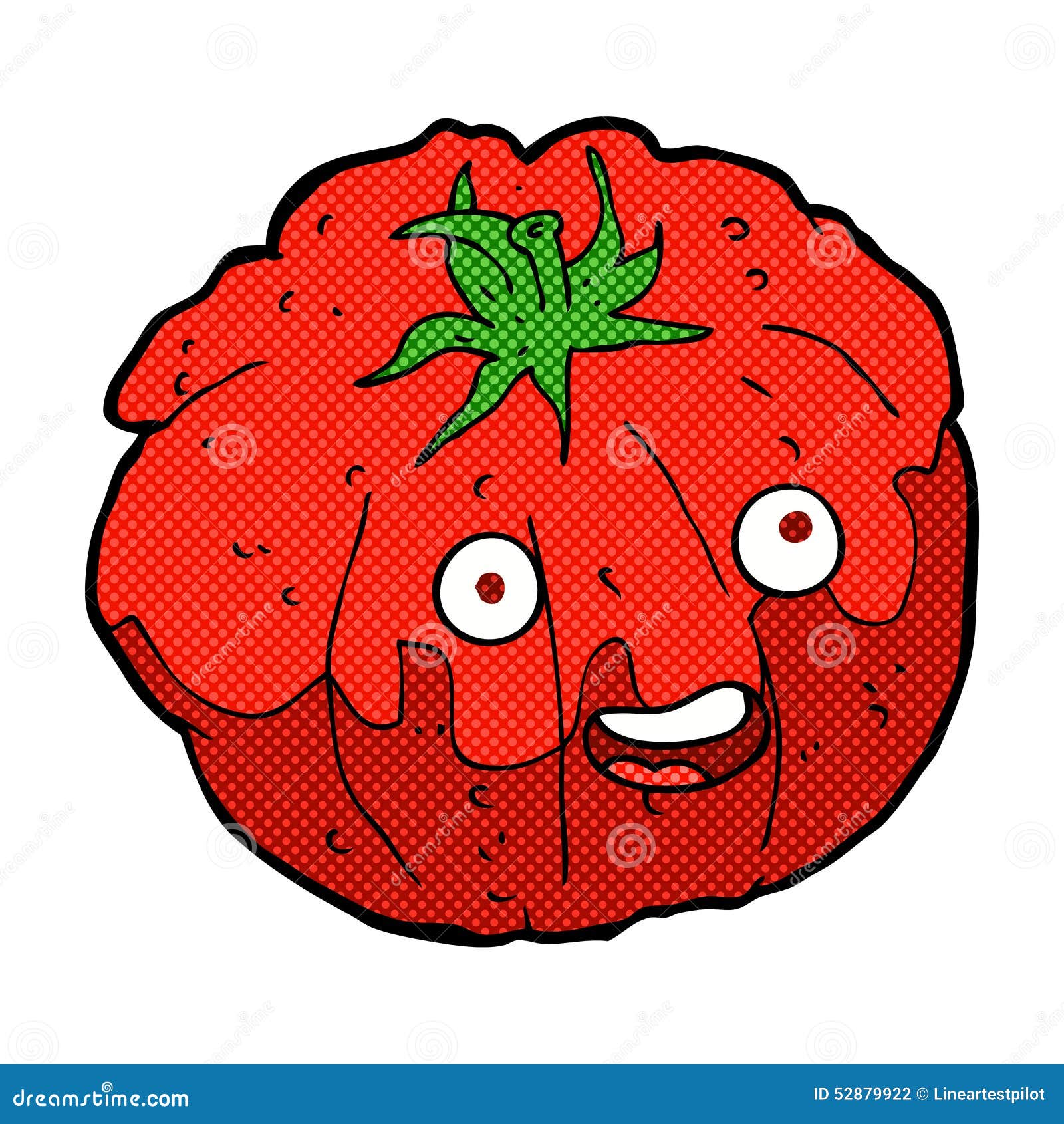Comic cartoon happy tomato stock illustration. Illustration of cheerful ...