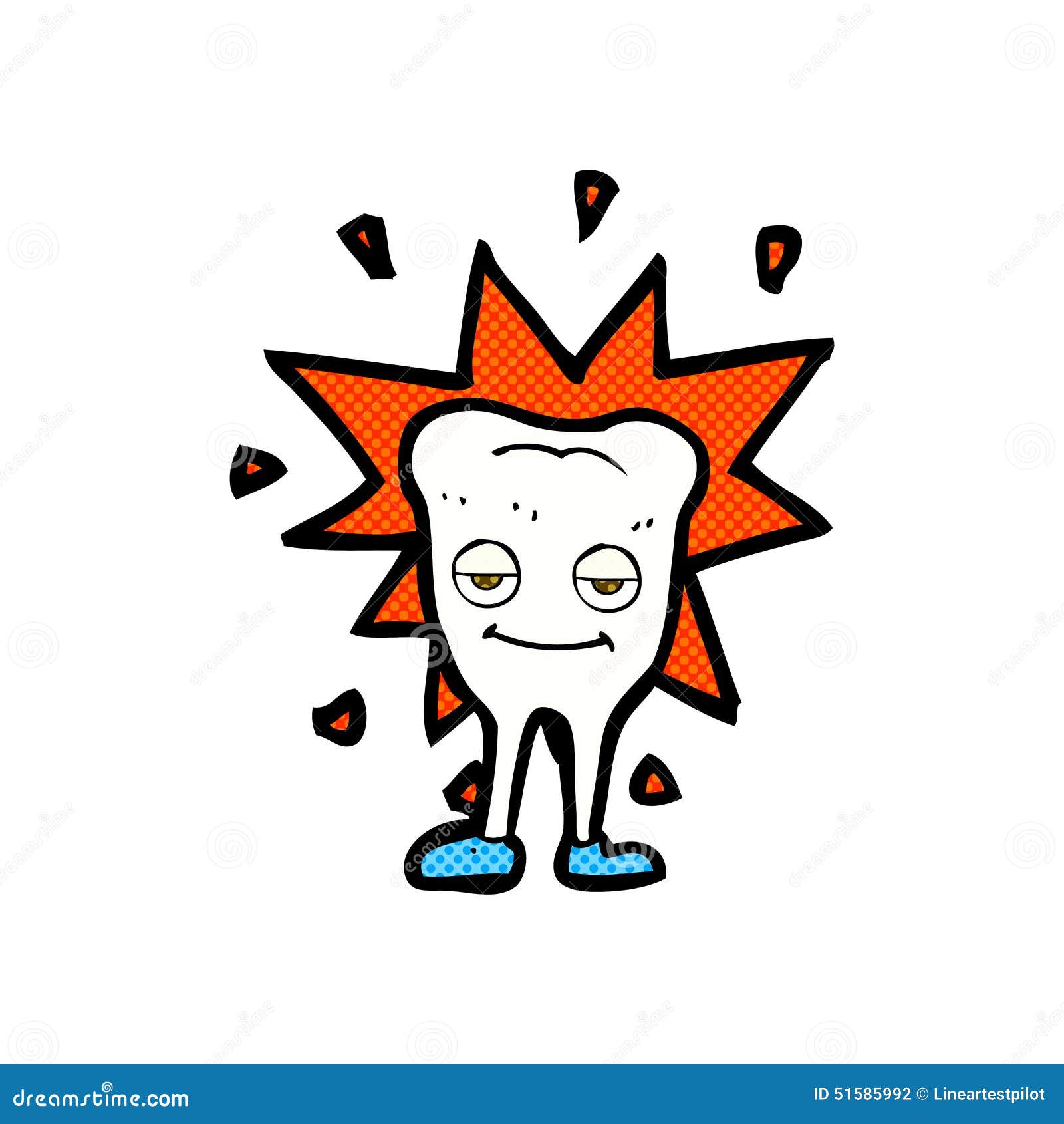 Comic cartoon happy tooth stock illustration. Illustration of happy ...