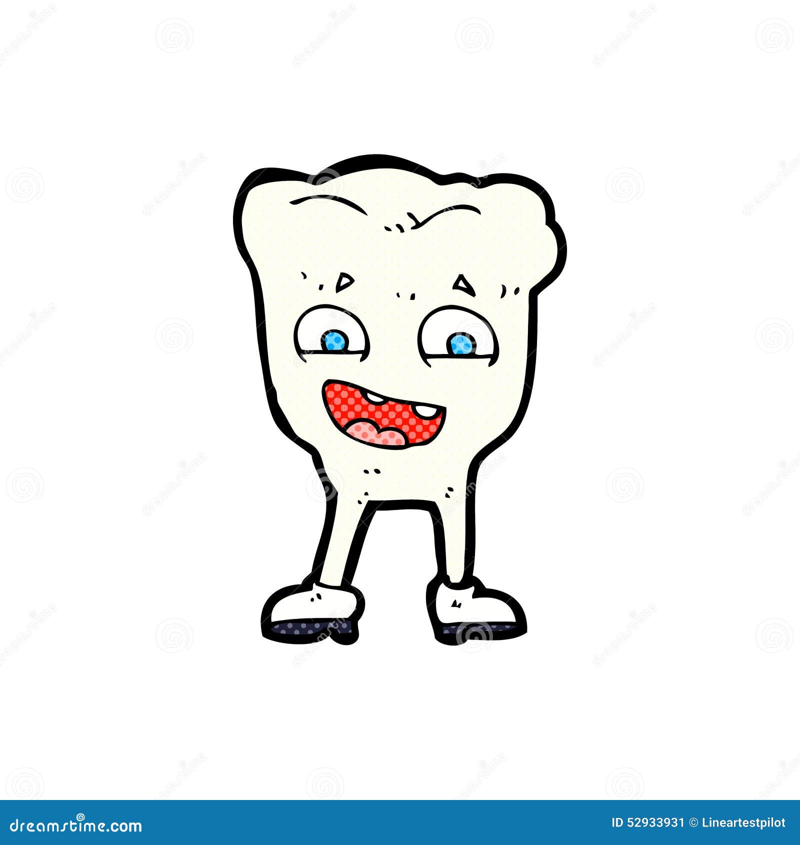 Comic cartoon happy tooth stock illustration. Illustration of drawn ...