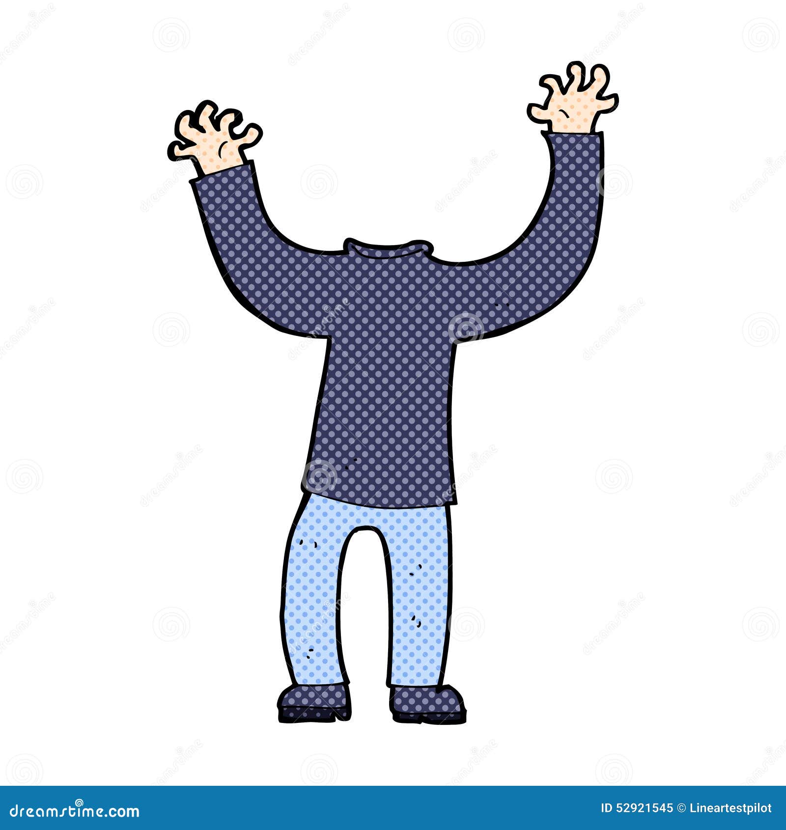 Comic Cartoon Headless Body Stock Illustration - Illustration of crazy ...