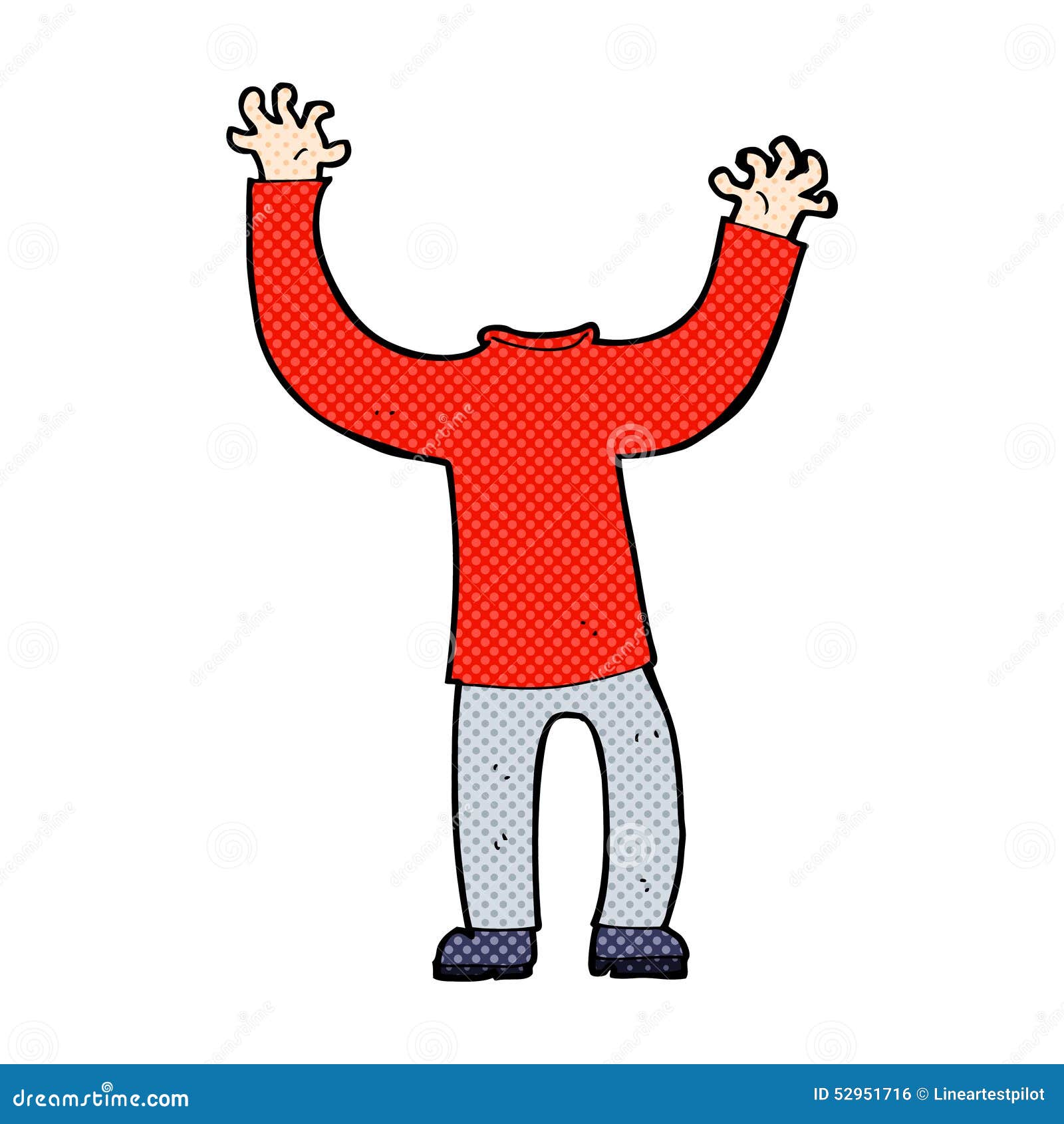 Comic Cartoon Headless Body Stock Illustration - Illustration of style ...
