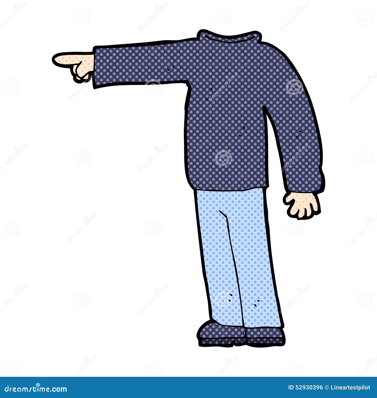Comic Cartoon Headless Man Pointing Stock Illustration - Illustration ...