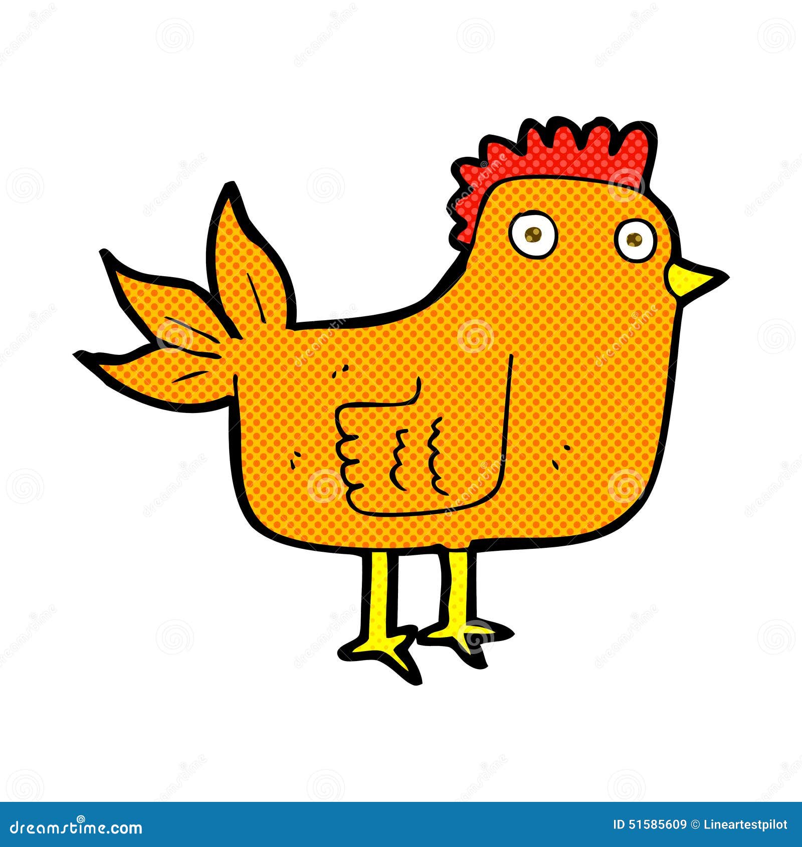 Comic cartoon hen stock illustration. Illustration of print - 51585609