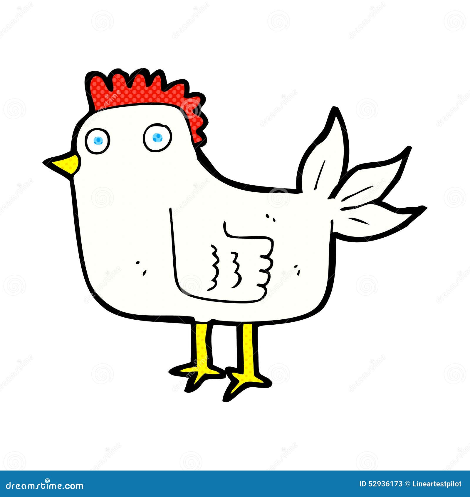 Comic cartoon hen stock illustration. Illustration of farm - 52936173