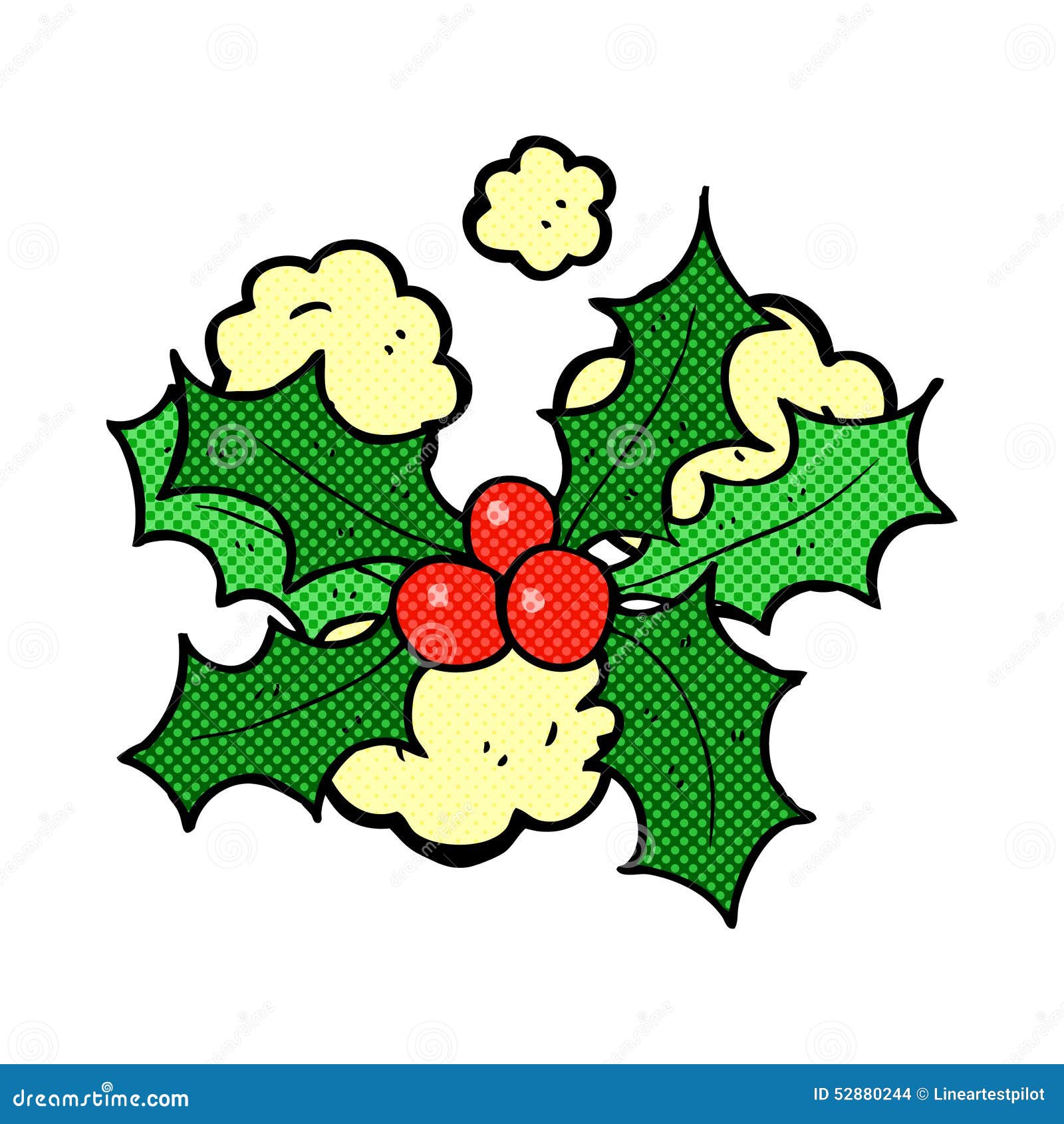 Comic cartoon holly stock illustration. Illustration of print - 52880244