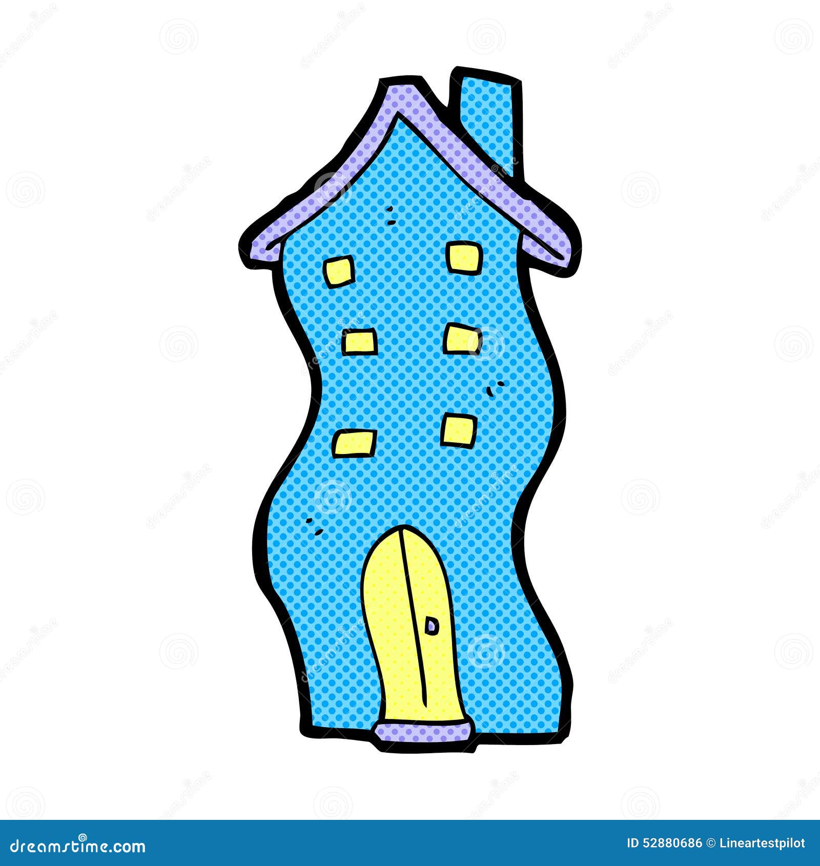 Comic cartoon house doodle stock illustration. Illustration of print ...