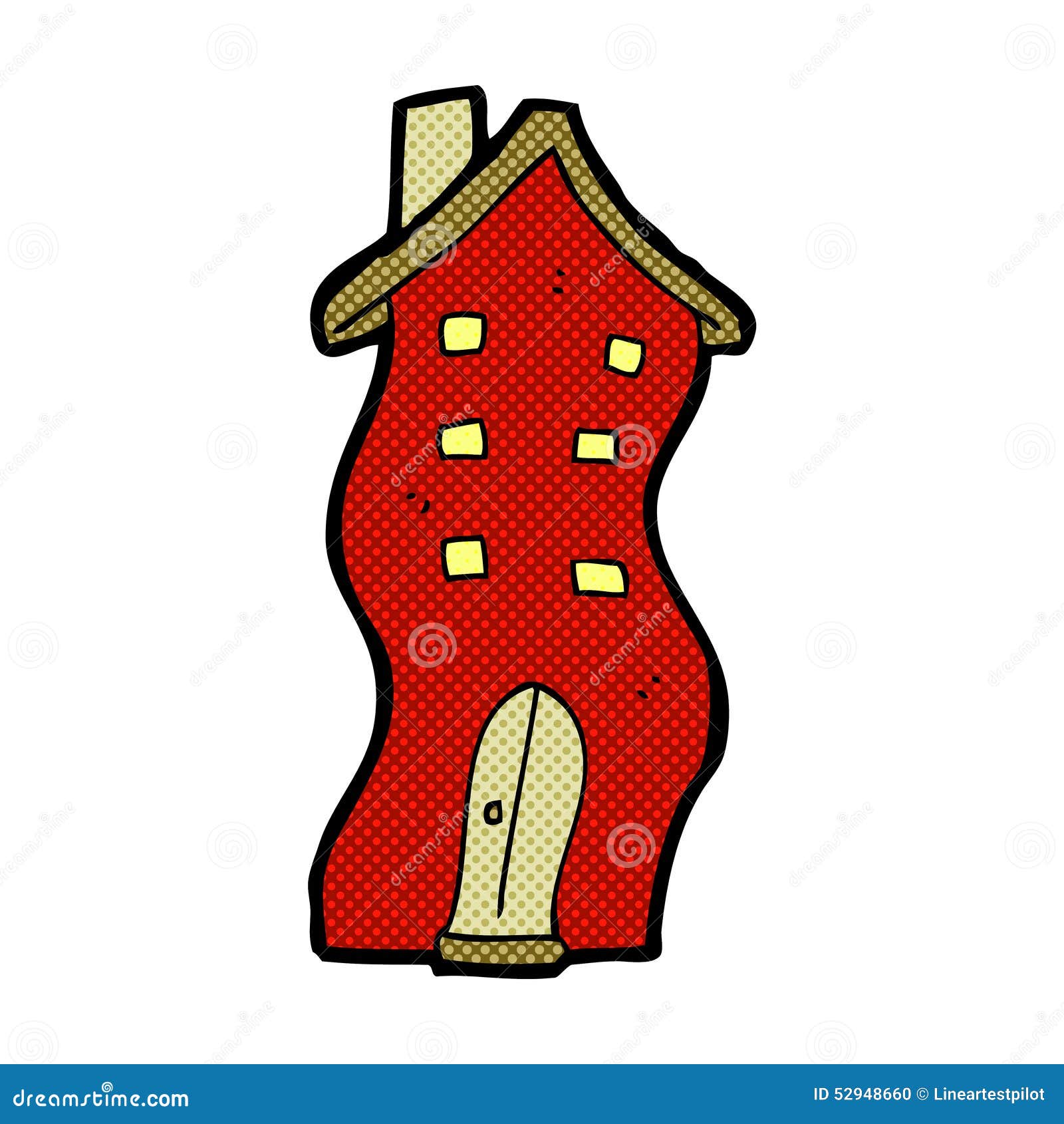 Comic cartoon house stock illustration. Illustration of hand - 52948660