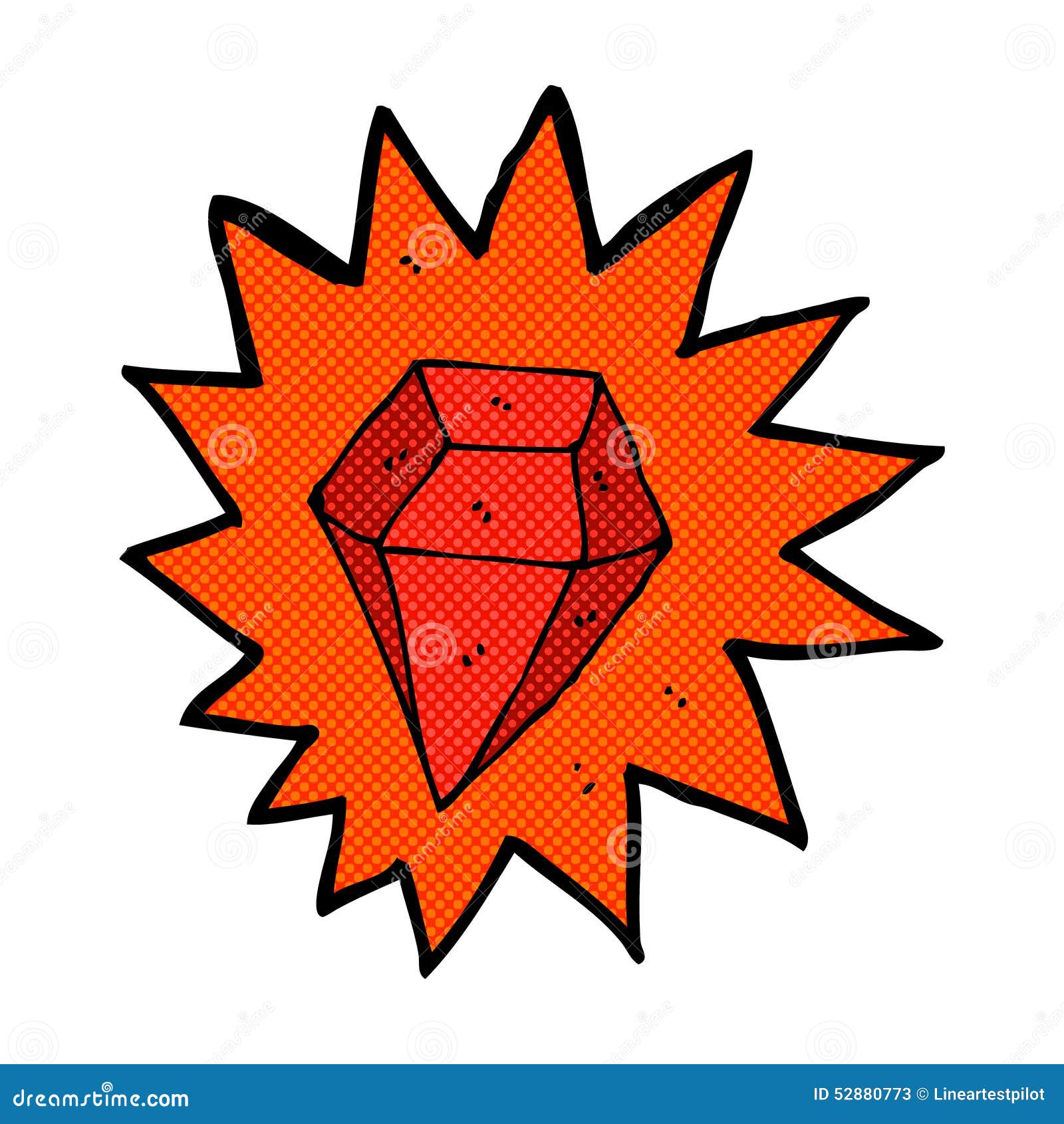 Comic cartoon huge ruby stock illustration. Illustration of quirky ...