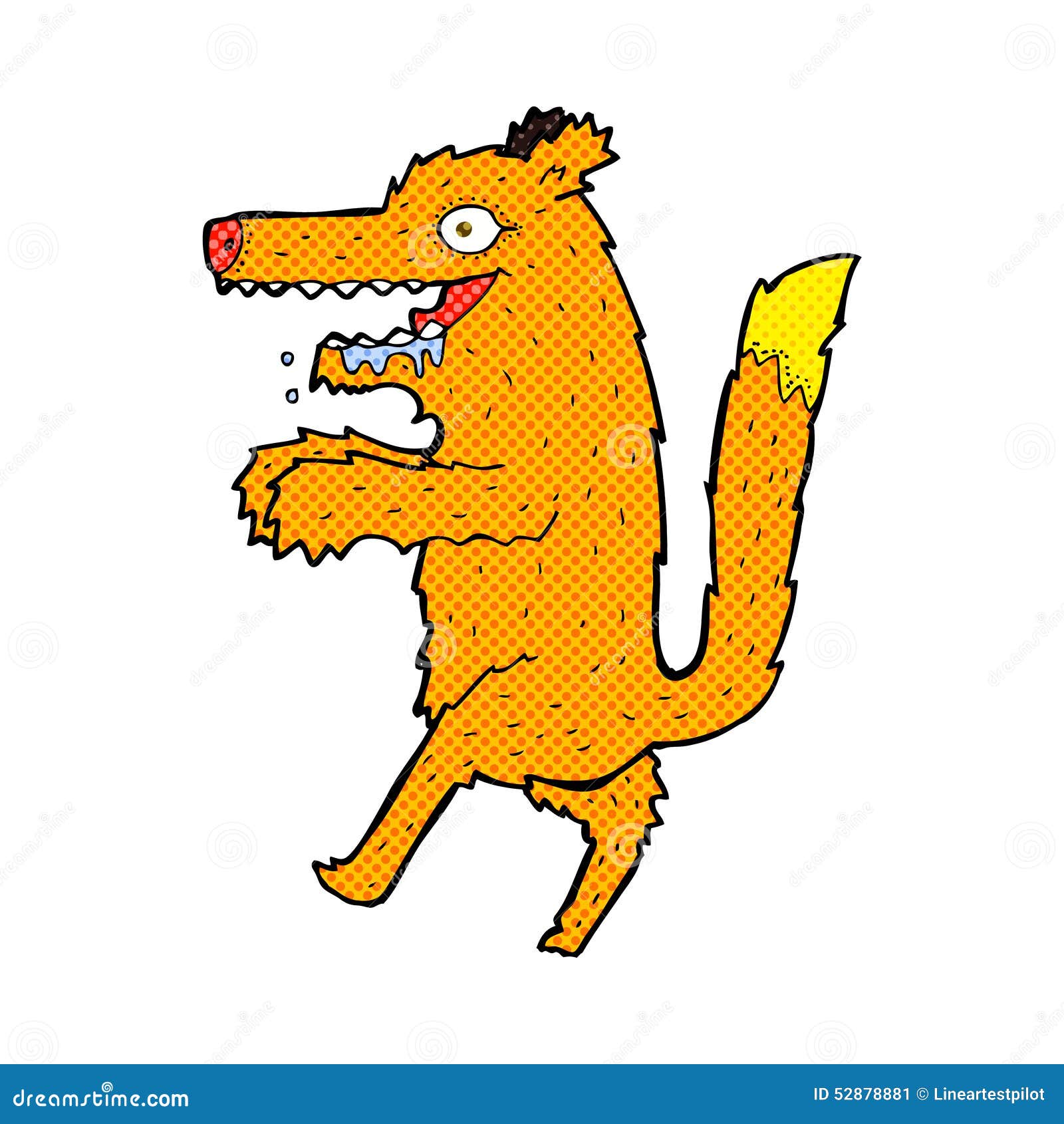 Comic cartoon hungry fox stock illustration. Illustration of funny ...
