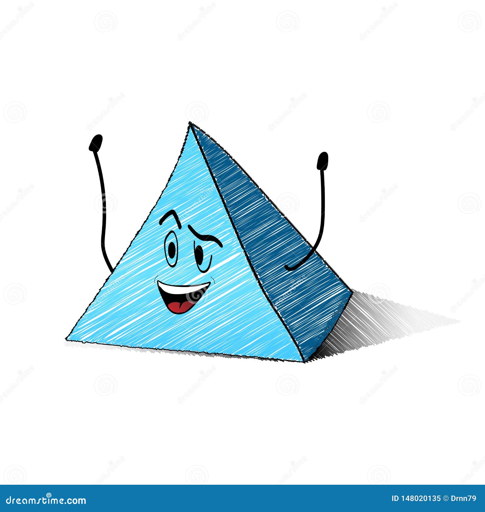 Comic Cartoon Illustration of a Pyramid with Hands Stock Vector ...