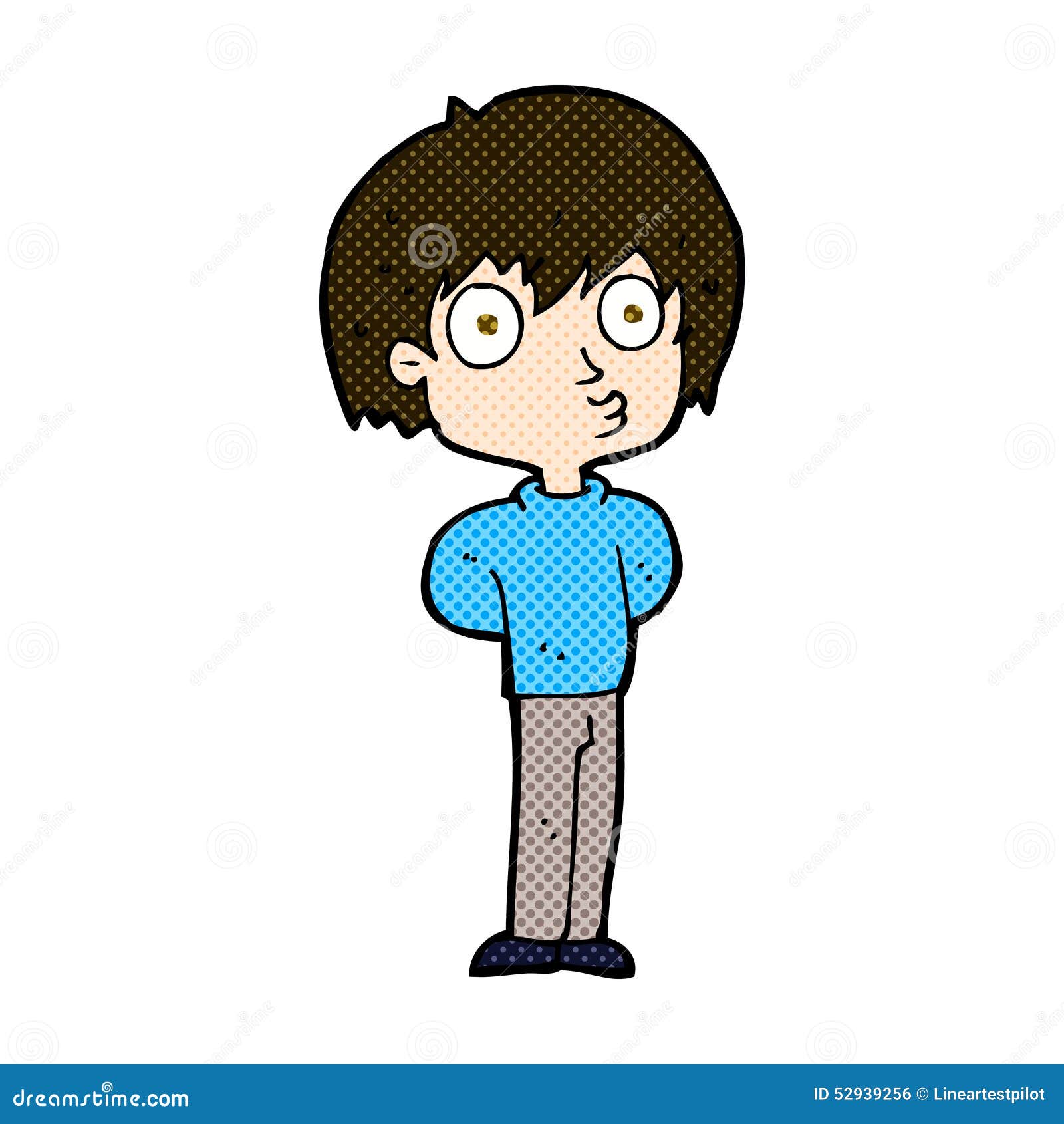 Comic Cartoon Impressed Boy Stock Illustration - Illustration of retro ...