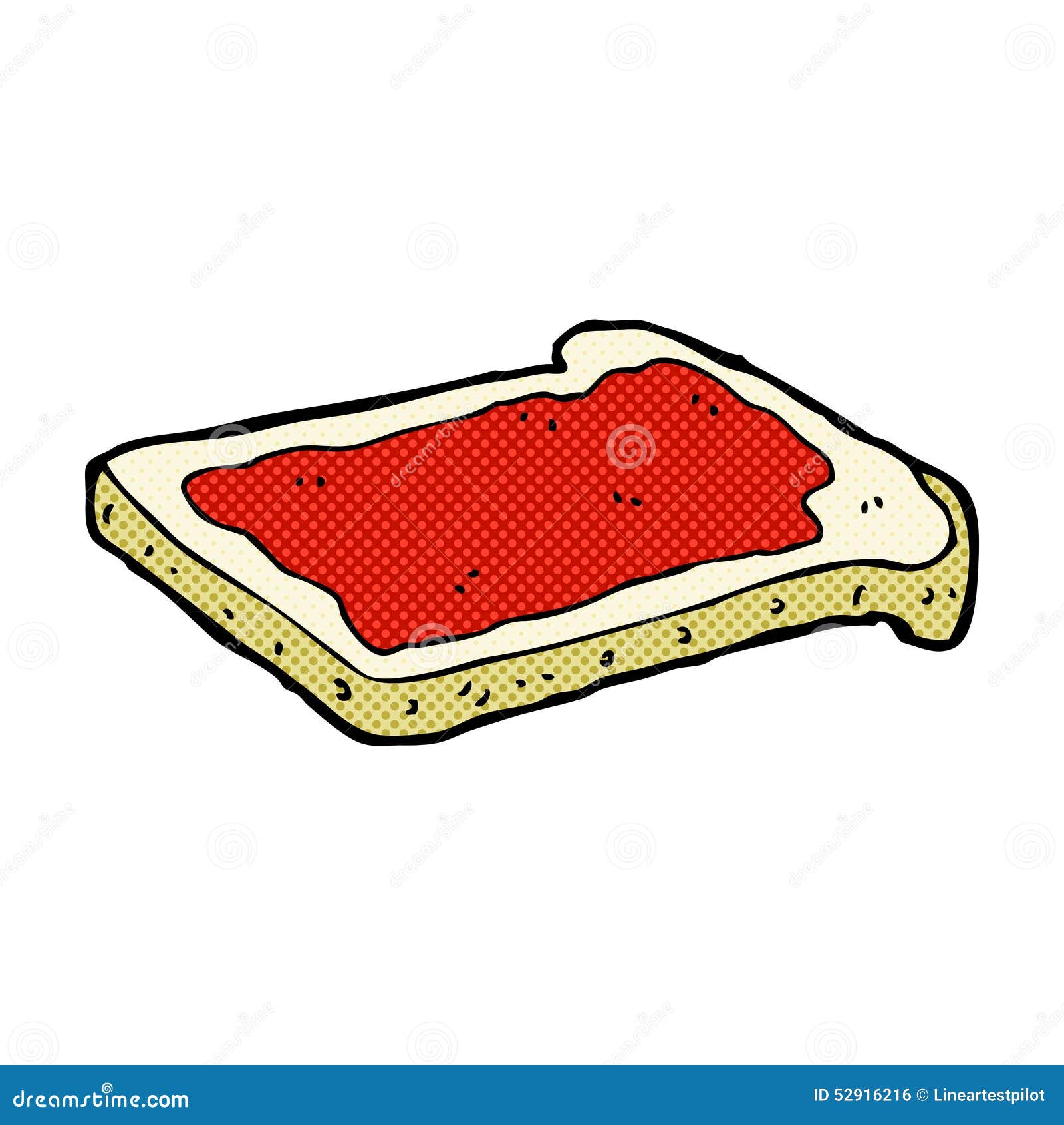 Comic cartoon jam on toast stock illustration. Illustration of quirky ...