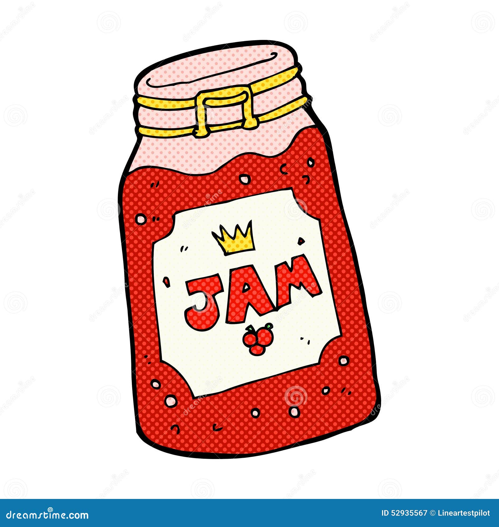 Comic cartoon jar of jam stock illustration. Illustration of design ...