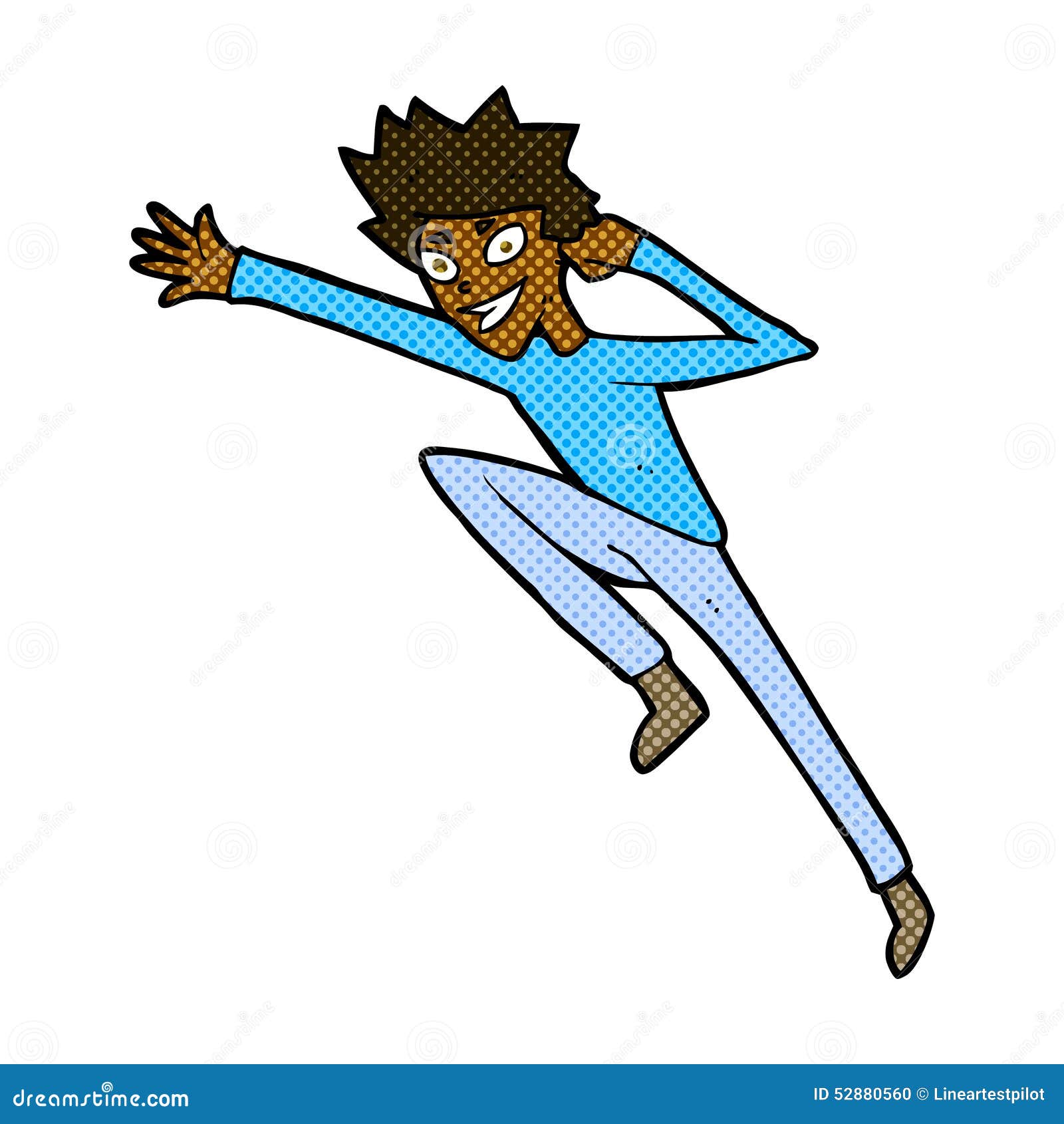 Comic cartoon jumping man stock illustration. Illustration of print ...