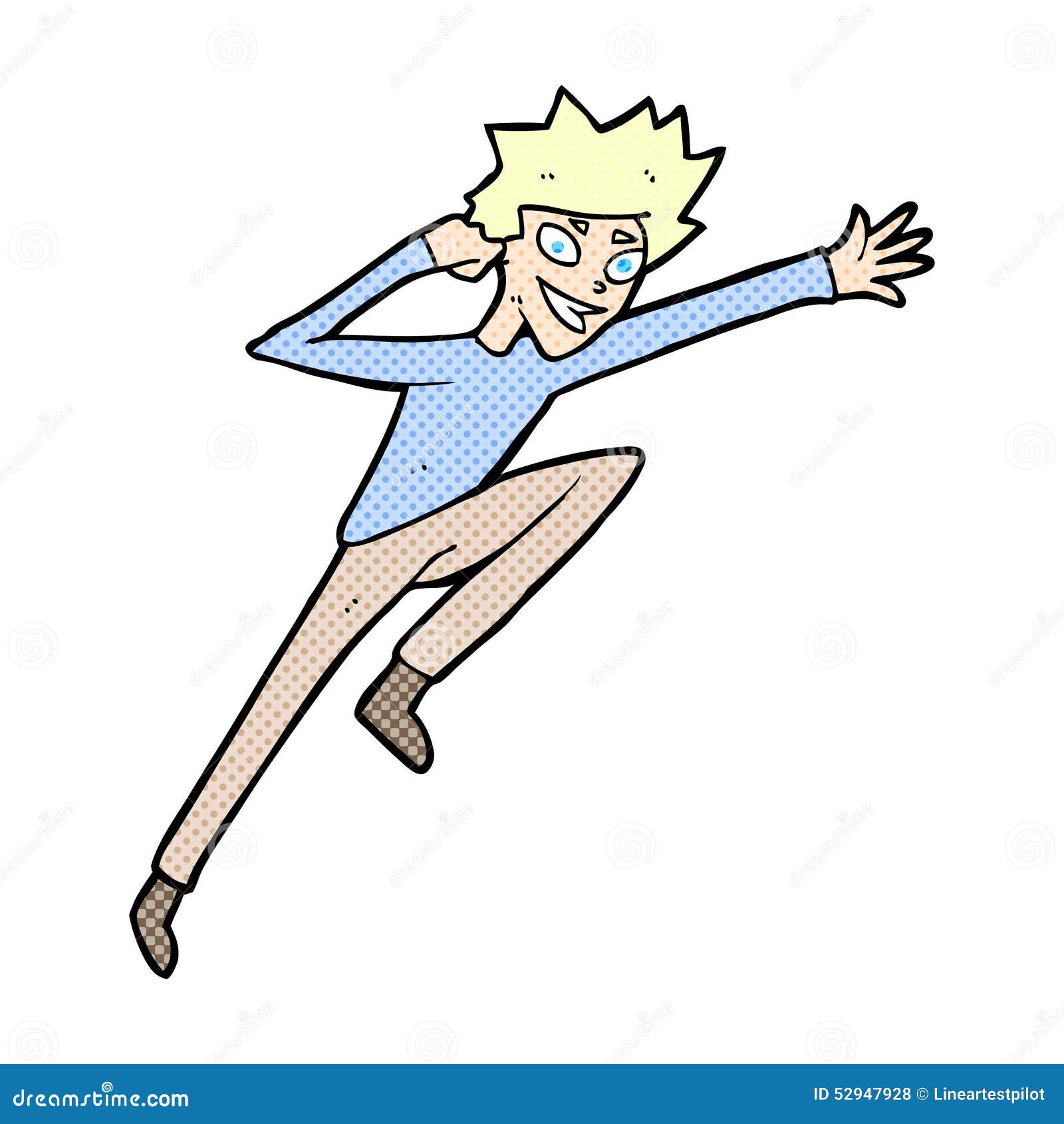 Comic cartoon jumping man stock illustration. Illustration of cute ...