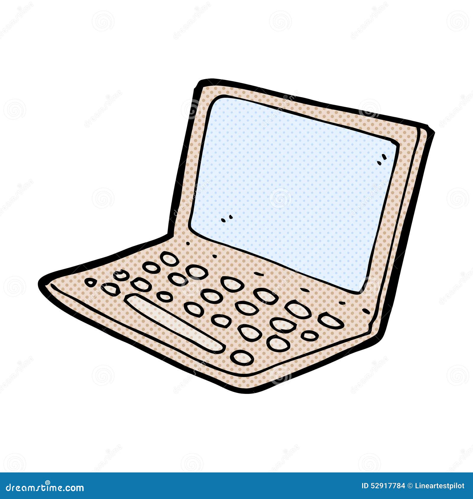Comic Cartoon Laptop Computer Stock Illustration - Illustration of ...