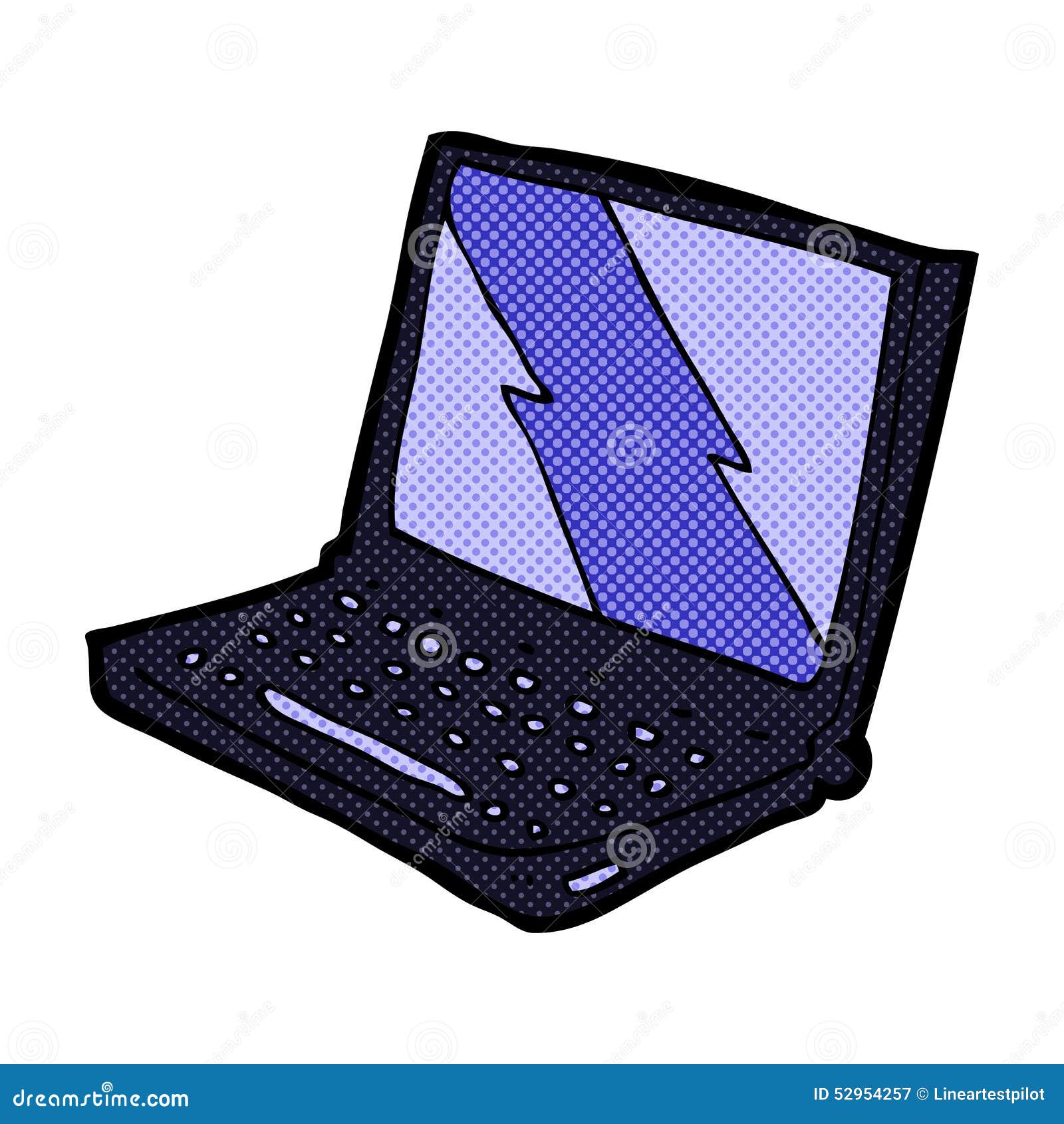 Comic Cartoon Laptop Computer Stock Illustration - Illustration of ...