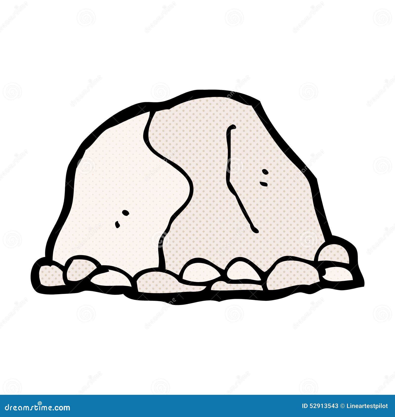 Comic cartoon large rock stock illustration. Illustration of drawn ...