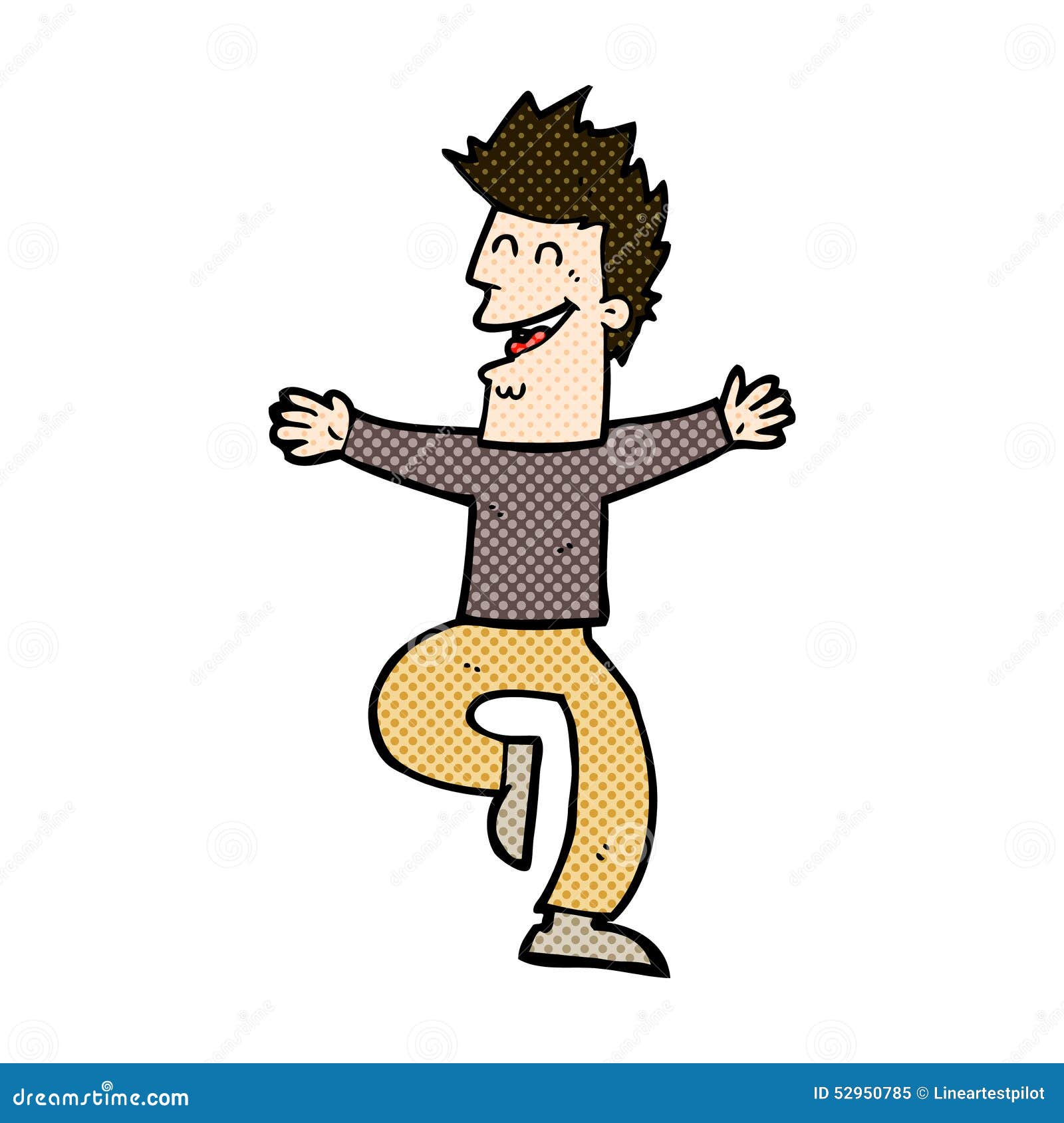 Comic cartoon laughing man stock illustration. Illustration of book ...