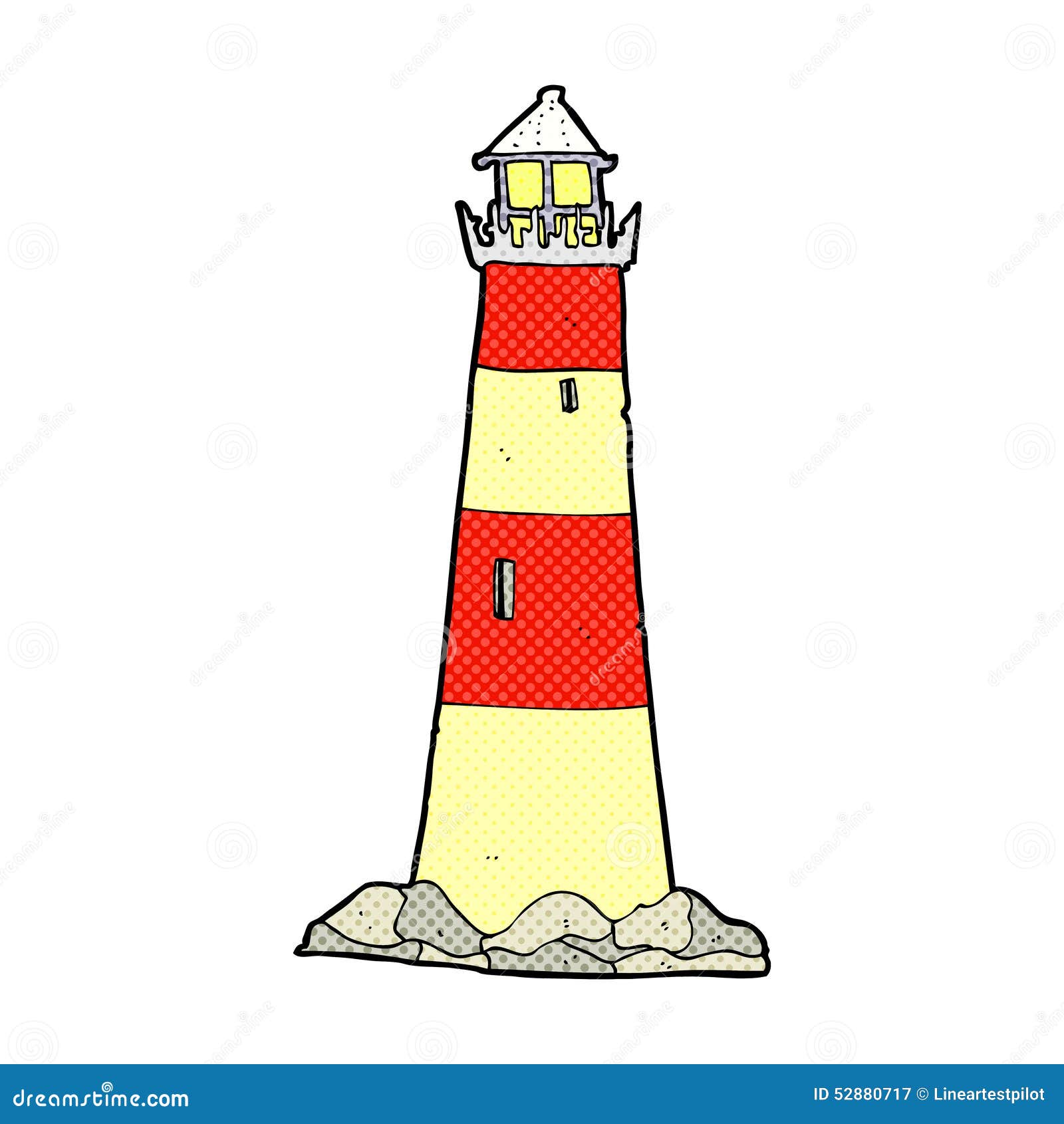 Comic cartoon light house stock illustration. Illustration of drawn ...